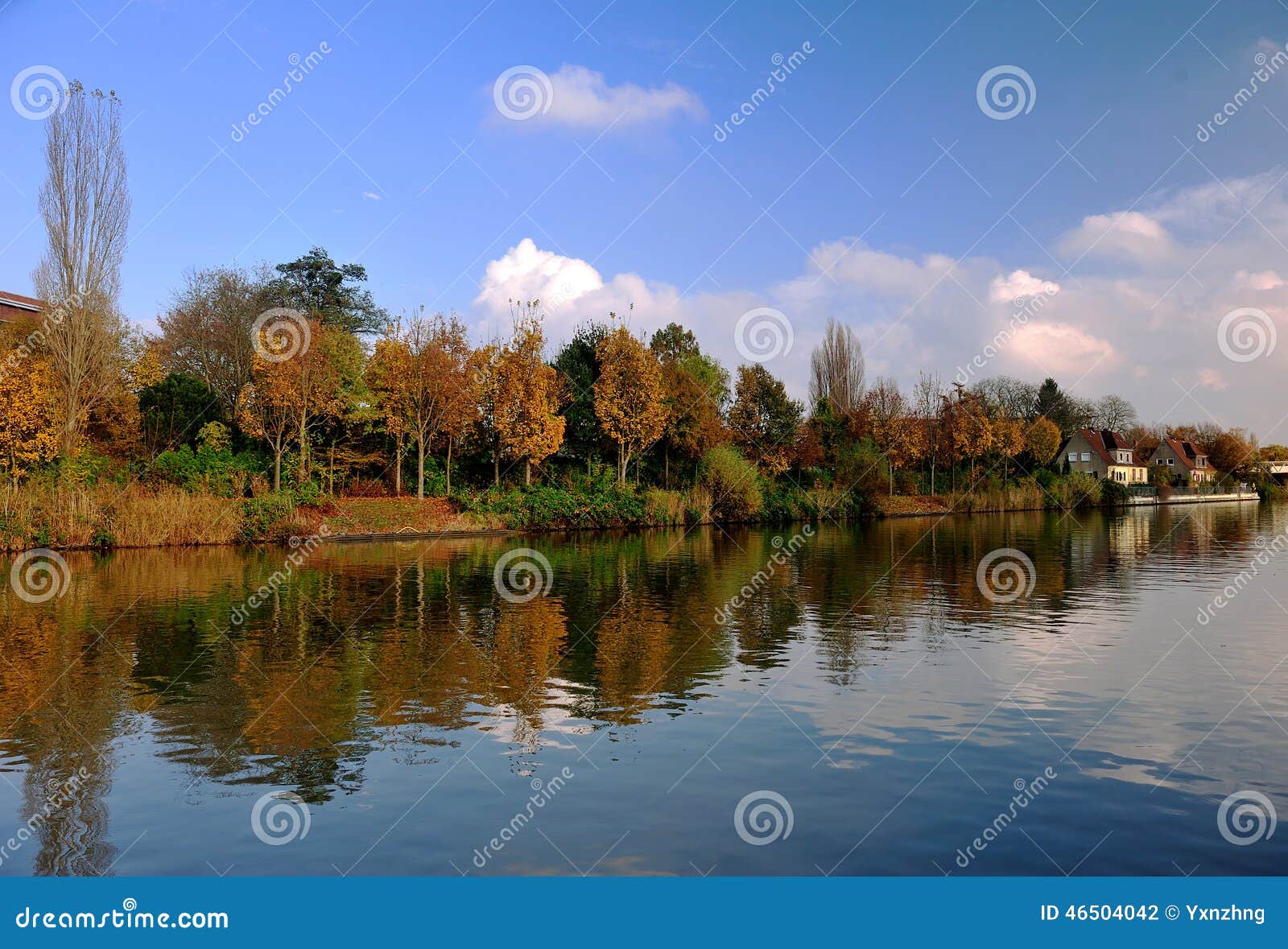 House in front of a river stock photo. Image of blue - 46504042