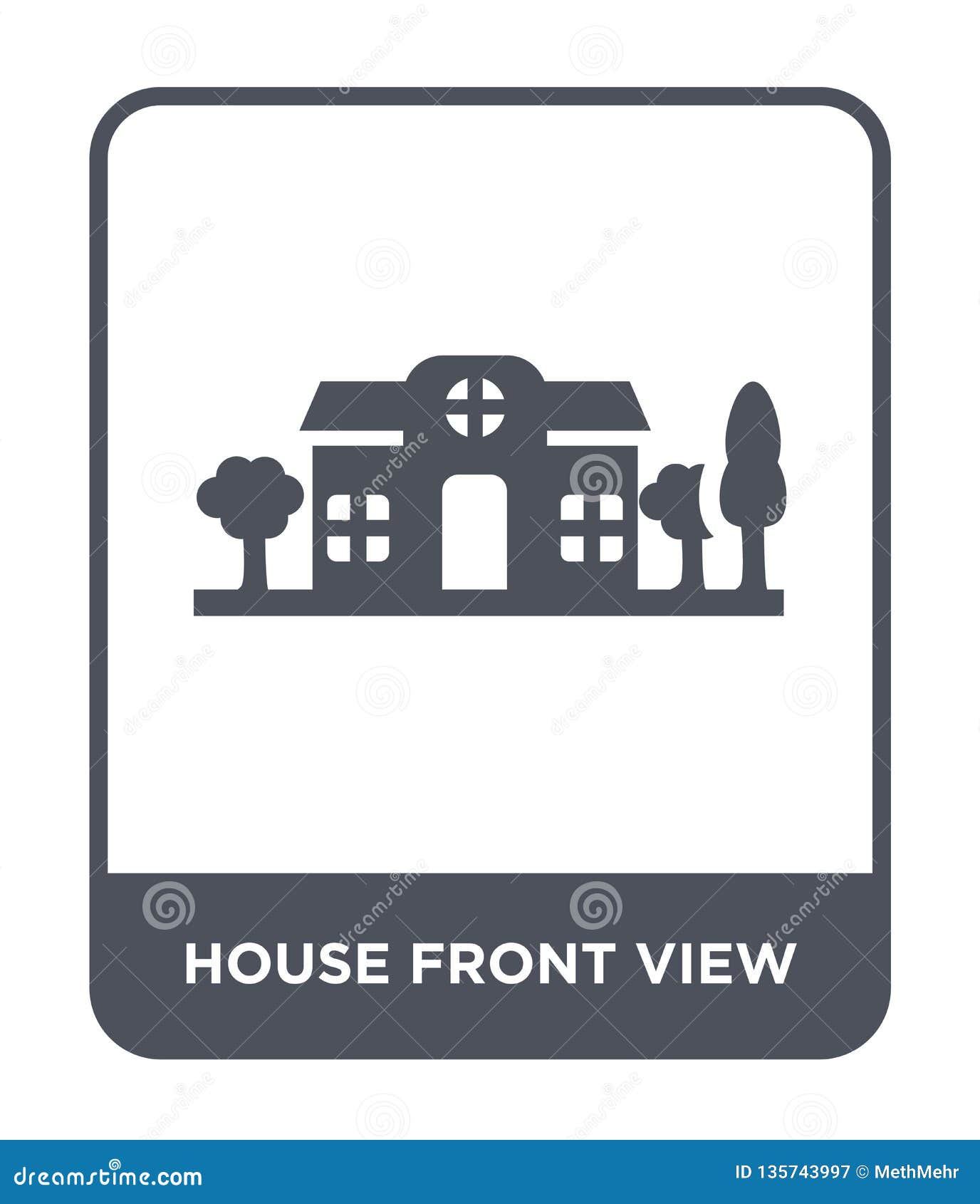 House Front View Icon in Trendy Design Style. House Front View Icon ...