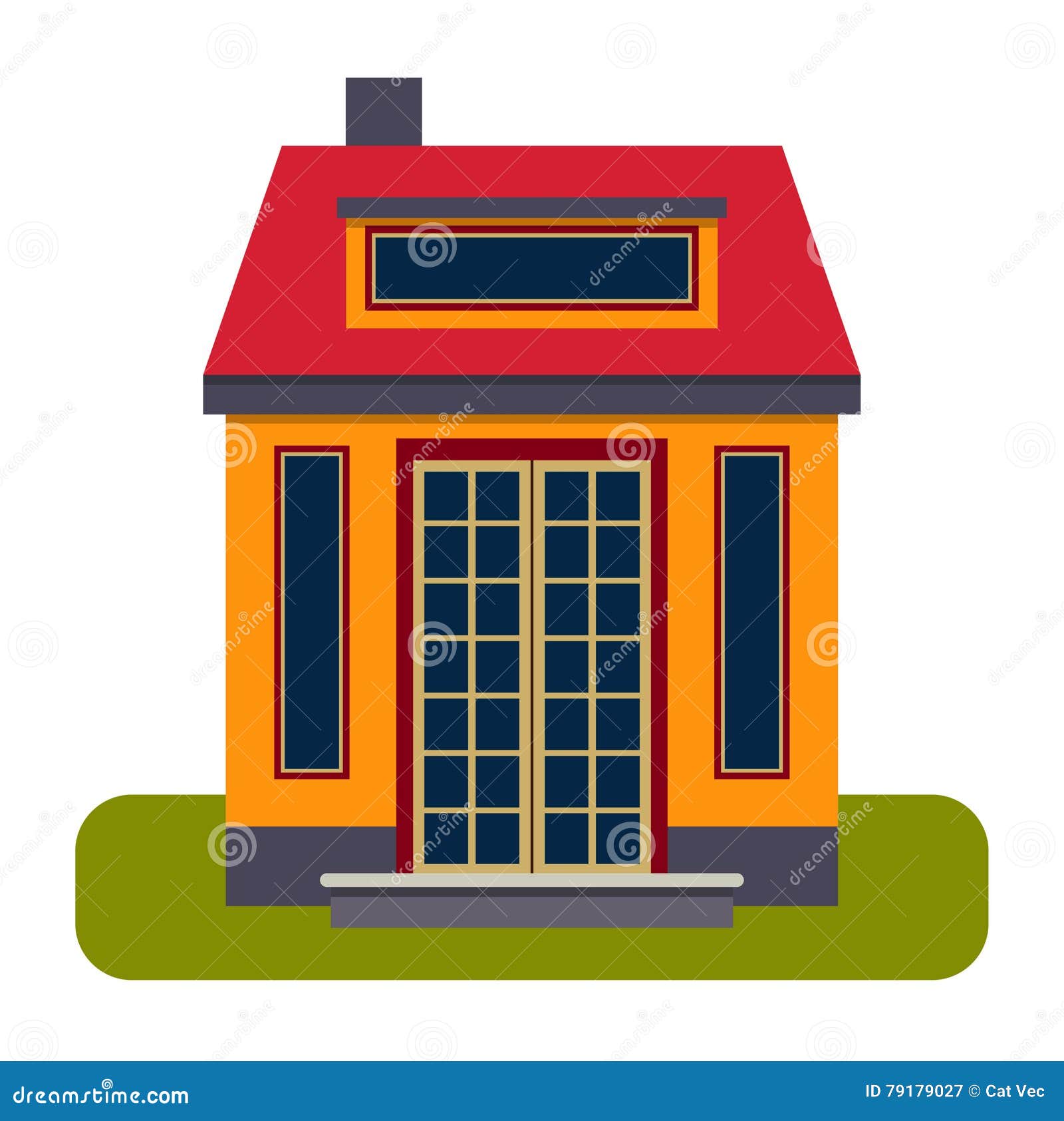 House Front View Vector Illustration Stock Vector - Illustration of ...
