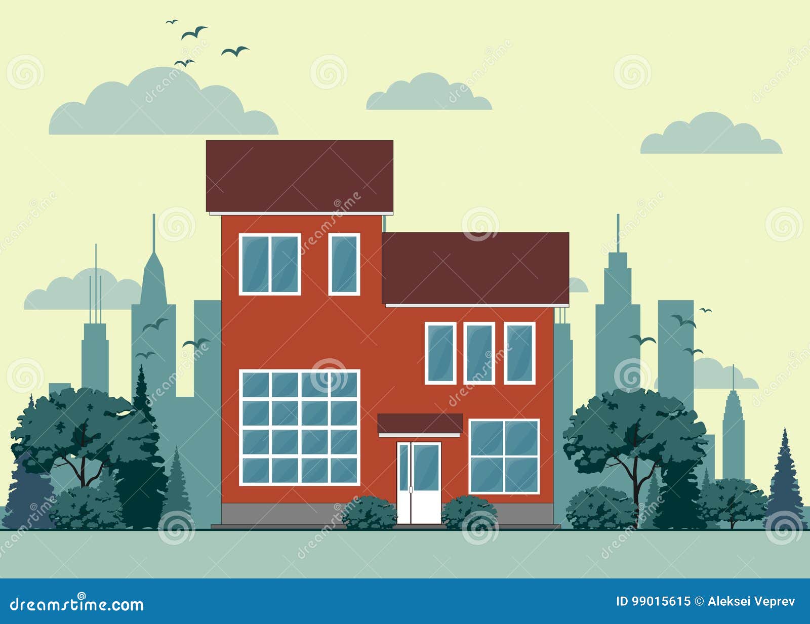 House front view vector stock vector. Illustration of apartment - 99015615