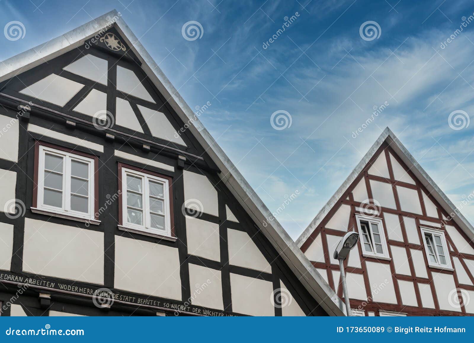 House Gable of a Half Timbered House Stock Image - Image of hessen ...