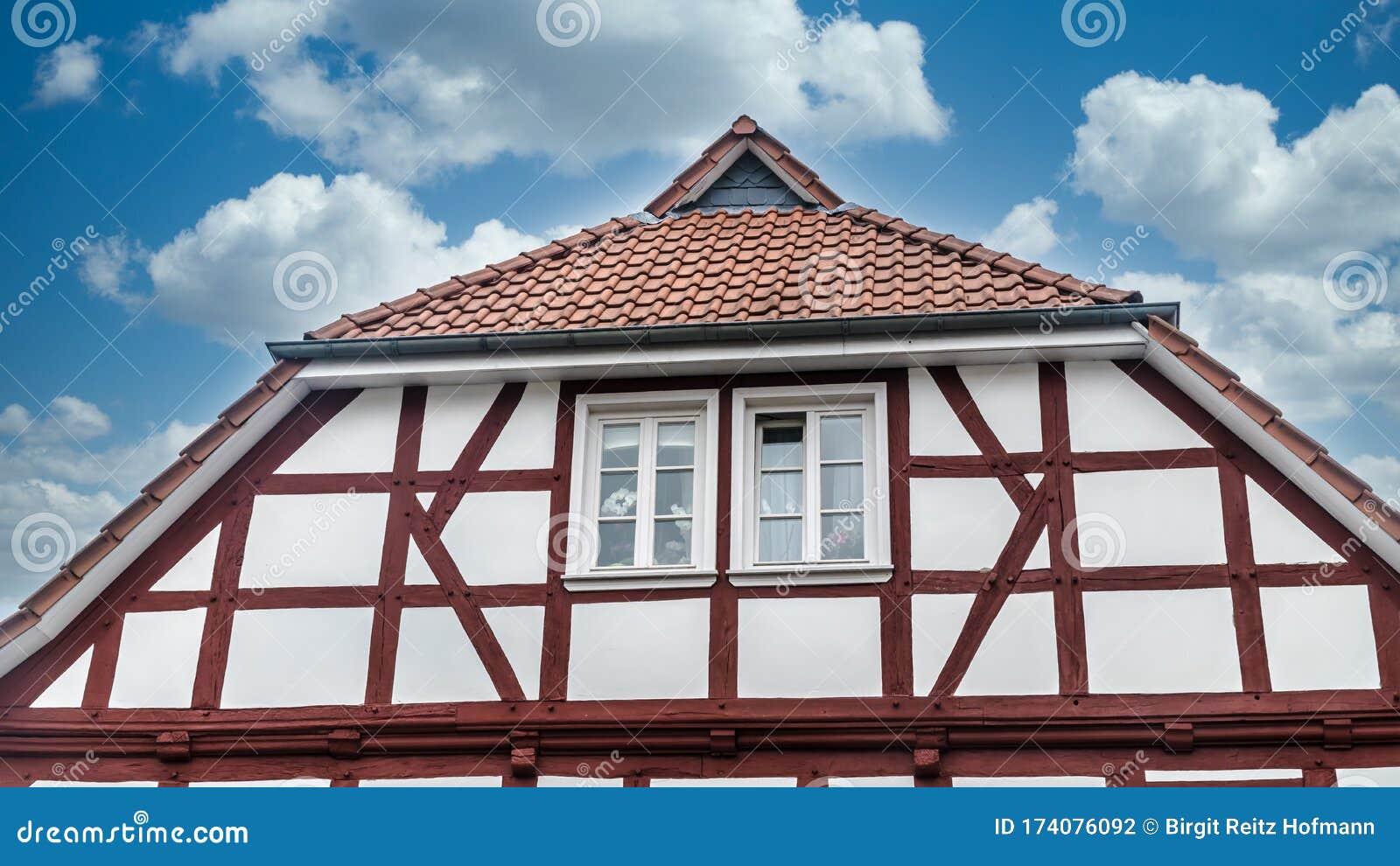 House Gable of a Half Timbered House Stock Photo - Image of hesse ...