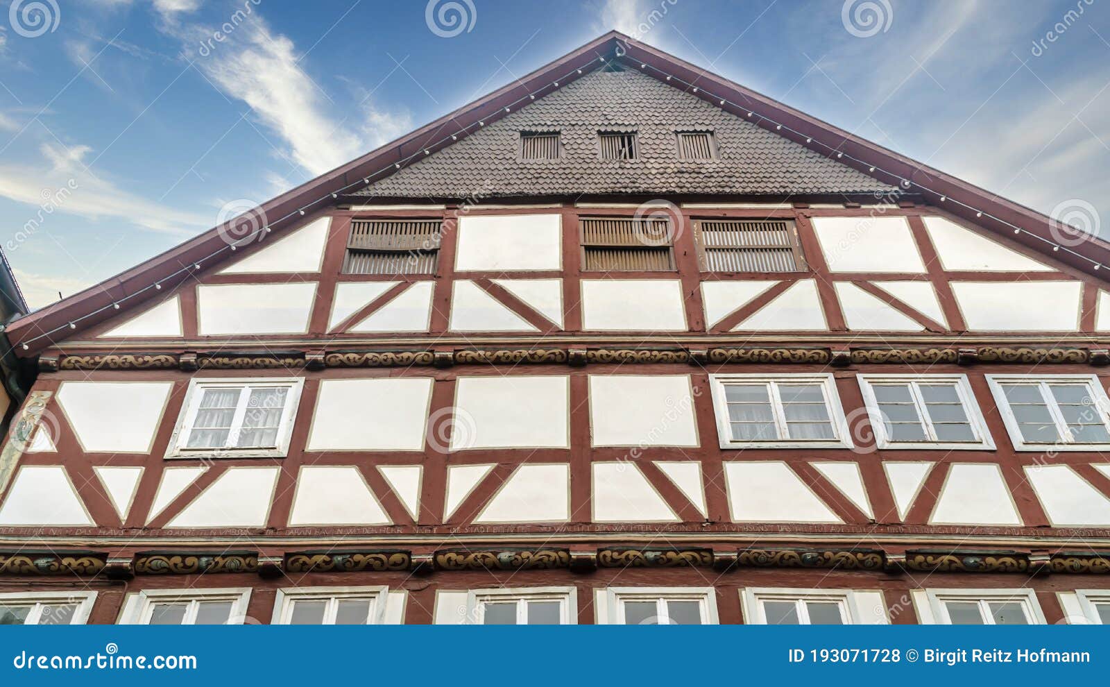House Gable of a Half Timbered House Stock Photo - Image of europe ...