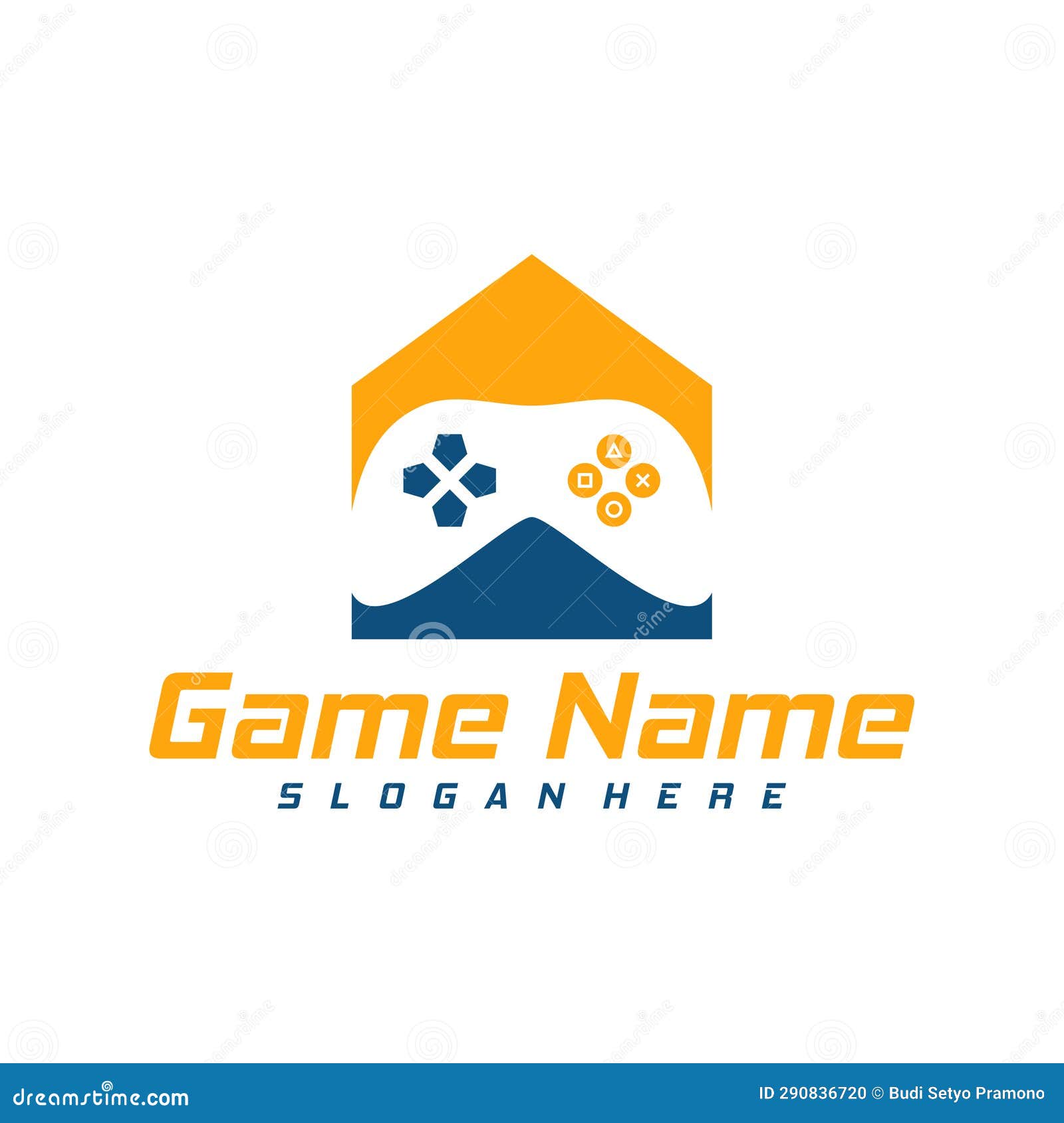 House Game Logo Template Vector. Joystick Design Icon. Stylized ...