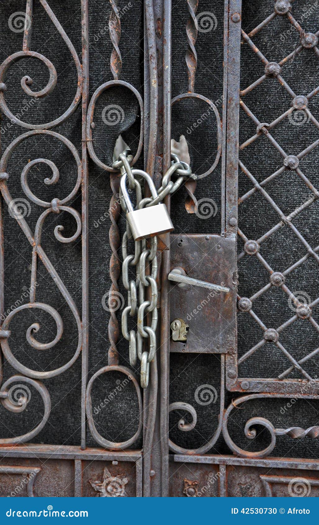 House gate padlock stock photo. Image of protection, entrance - 42530730