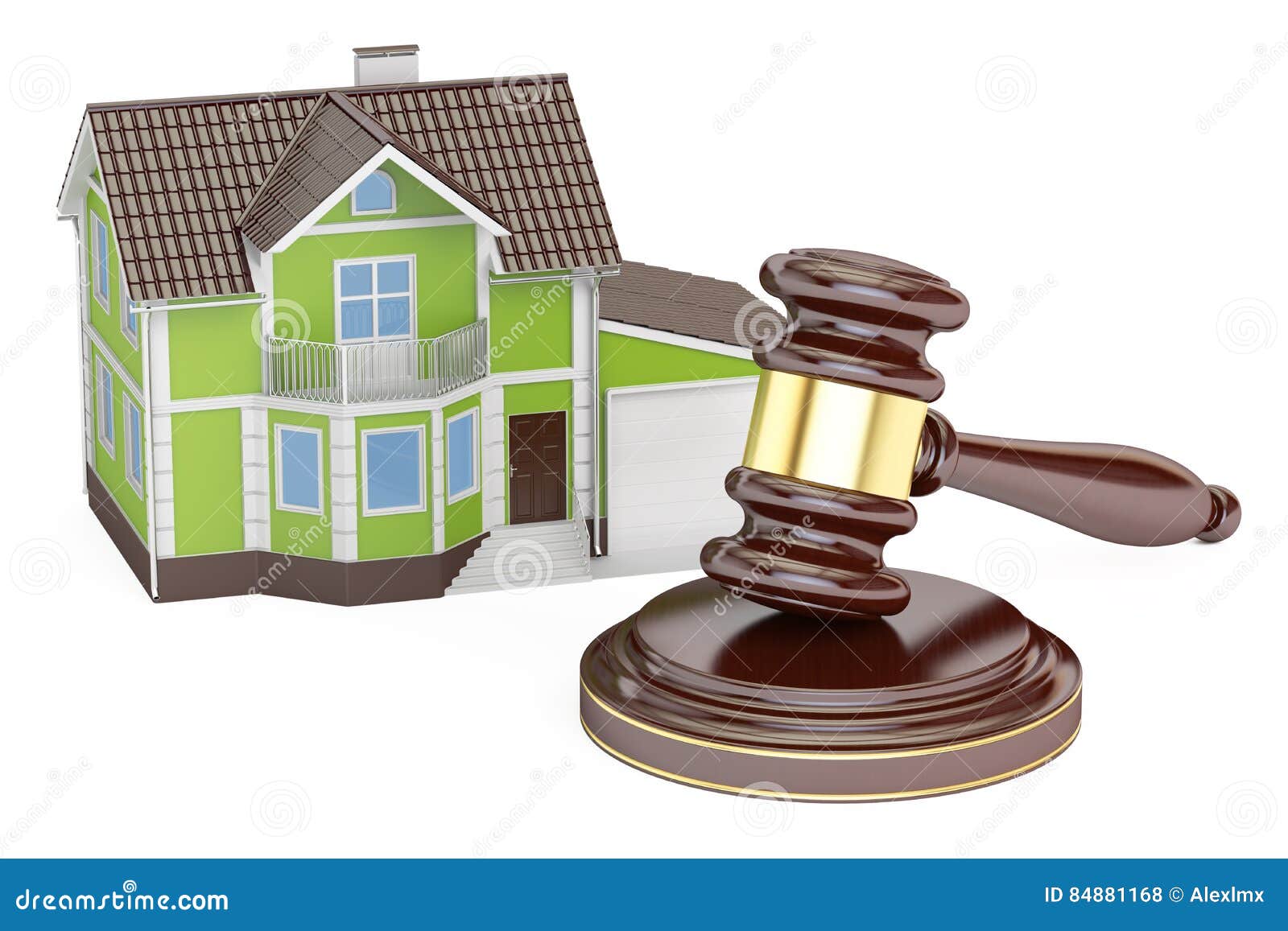 House with Gavel, Auction Concept, 3D Stock Illustration - Illustration ...