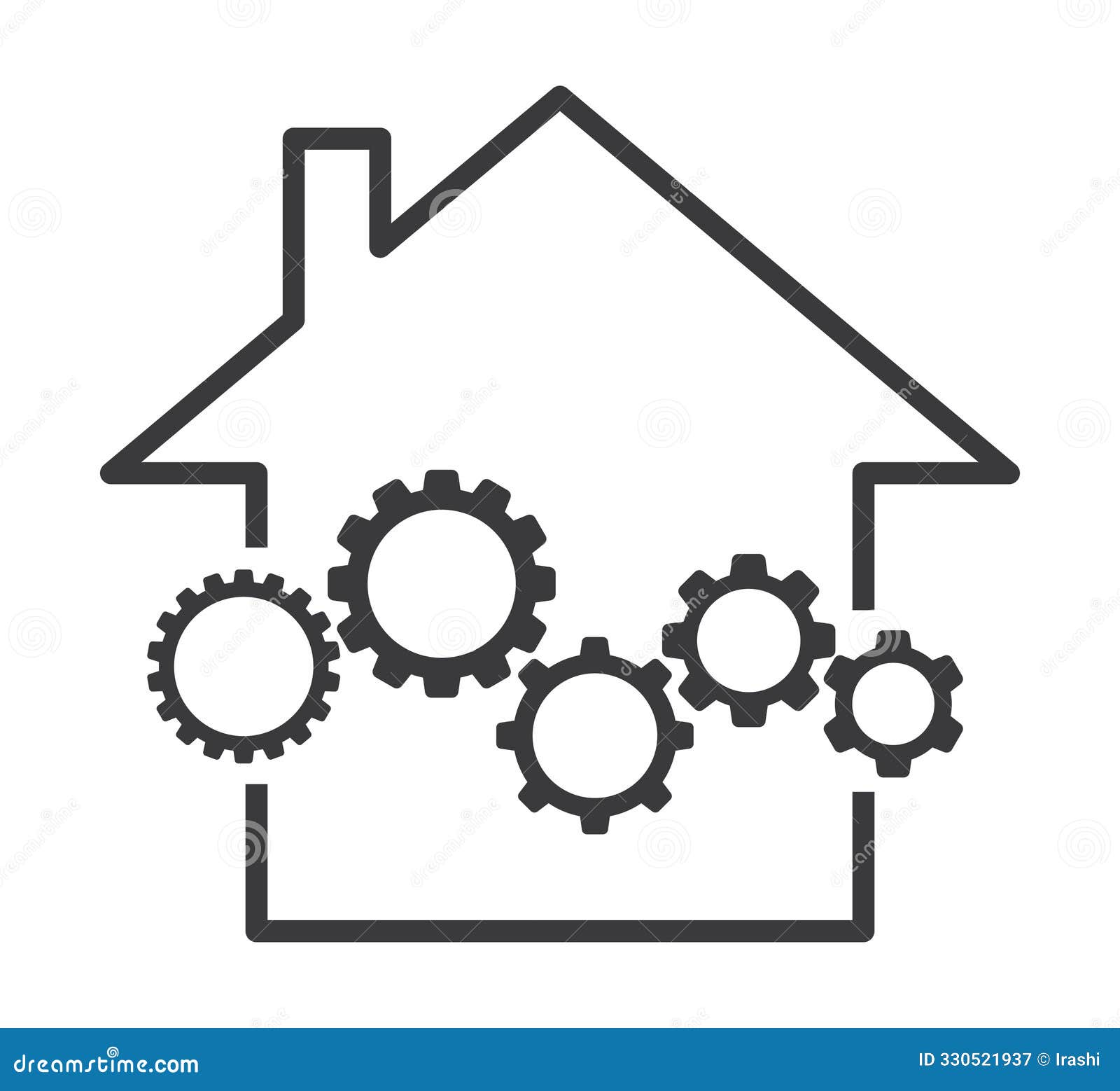House gears inside stock vector. Illustration of business - 330521937