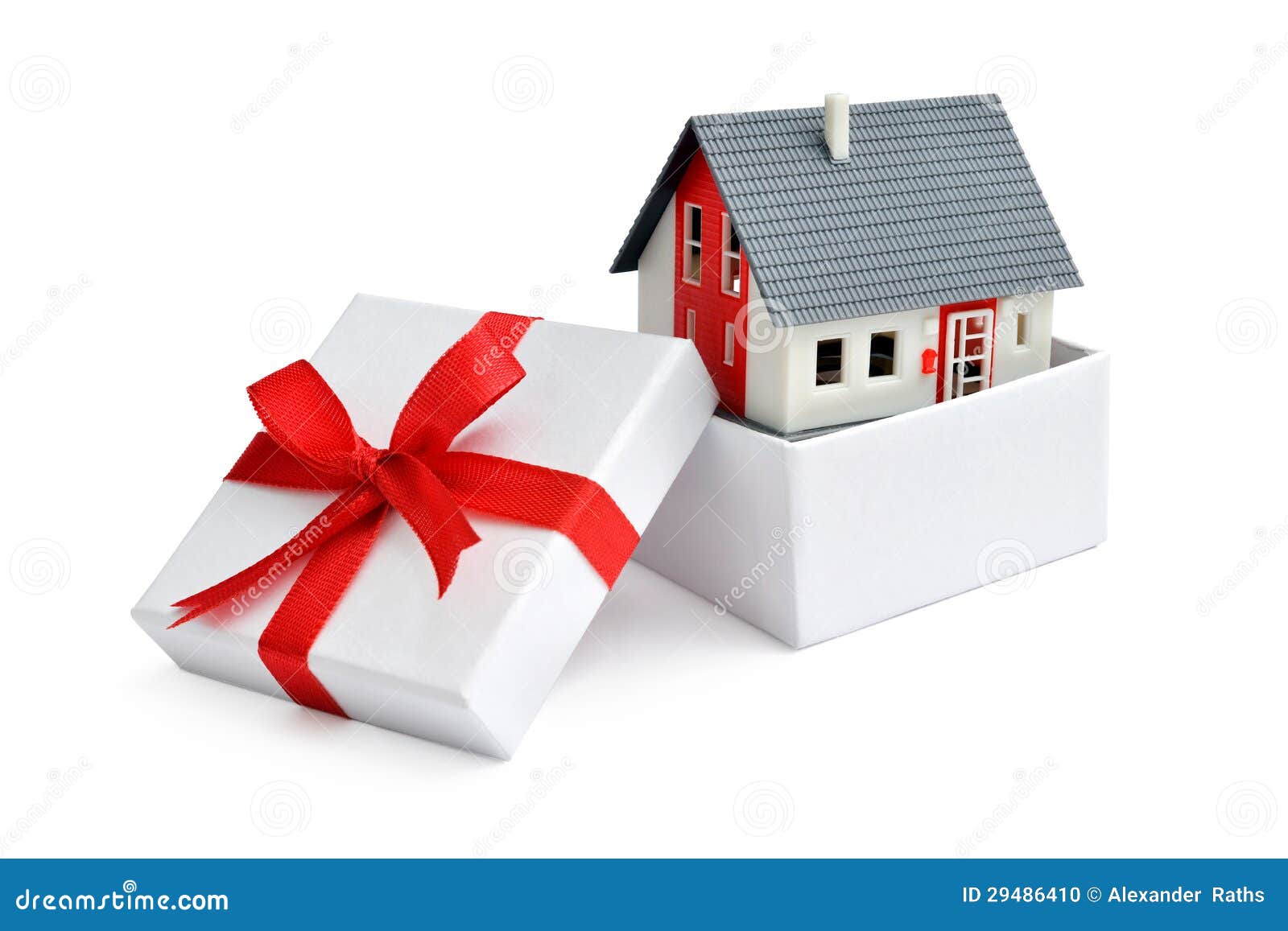 House in gift box stock illustration. Illustration of investment - 29486410