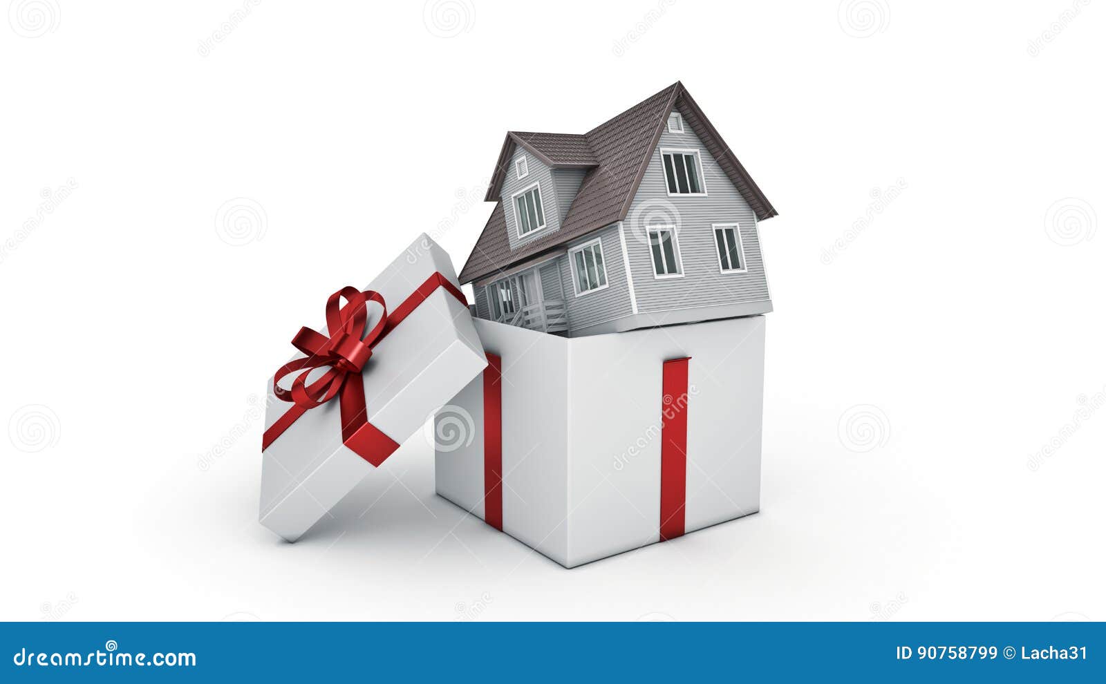 House. Gift box concept stock illustration. Illustration of apartment ...