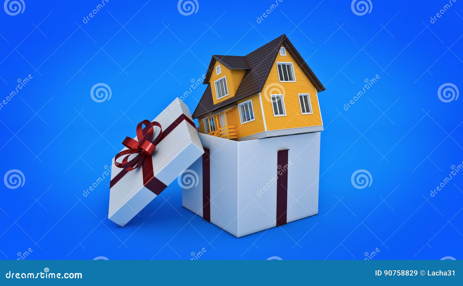 House. Gift box concept stock illustration. Illustration of ...