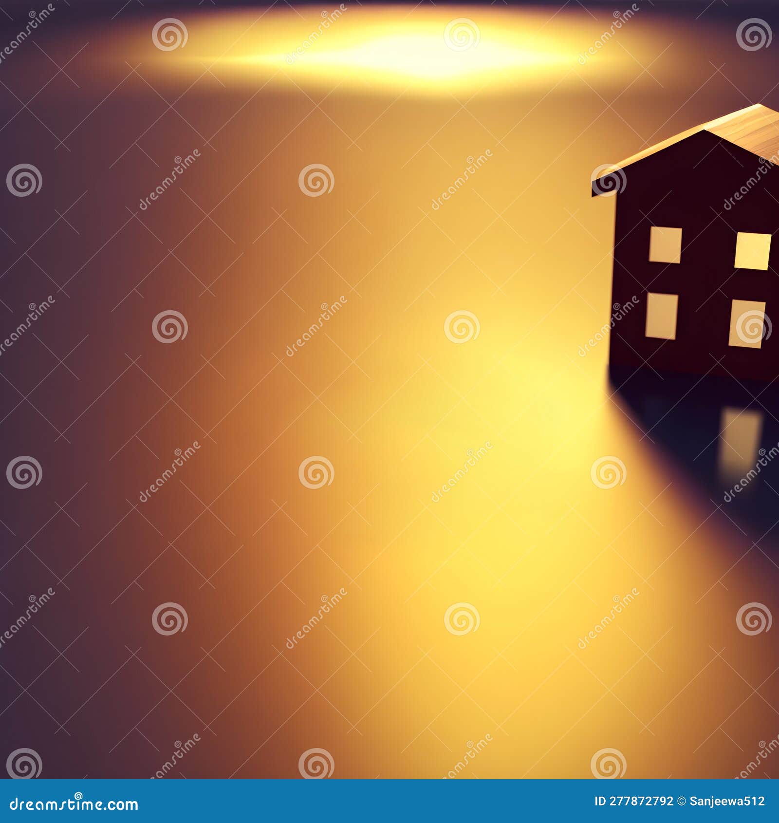 House in the Gold Background Stock Illustration - Illustration of ...
