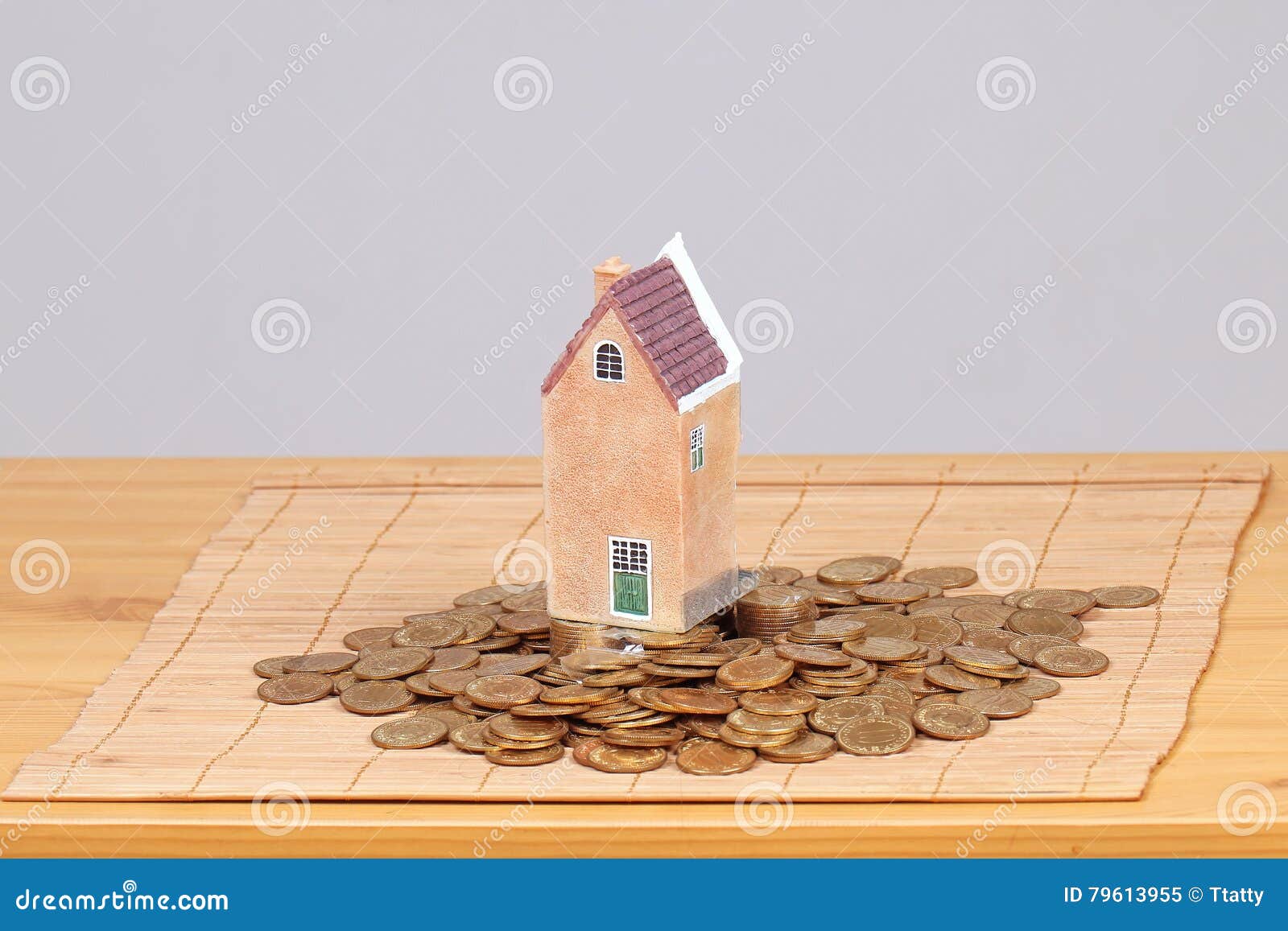 House on gold coins stock image. Image of market, heap - 79613955