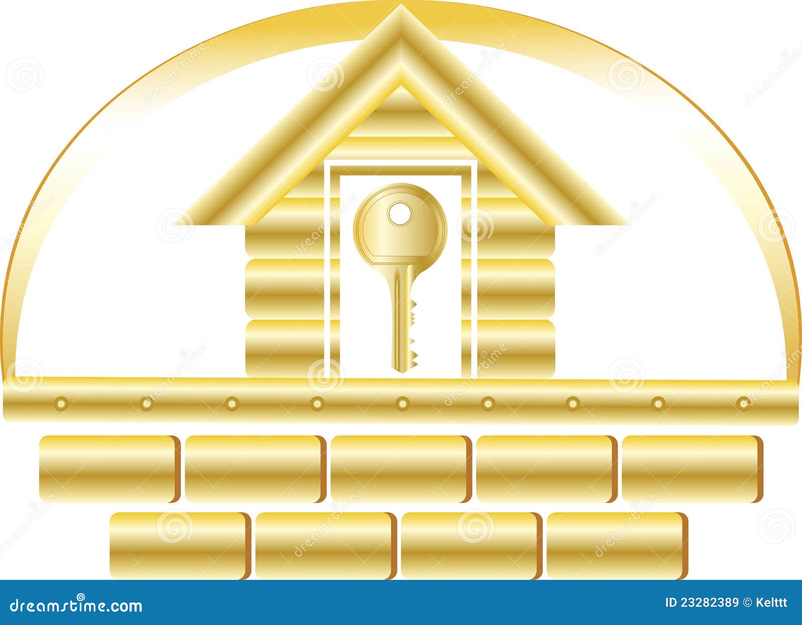 House with golden key stock vector. Illustration of lock - 23282389