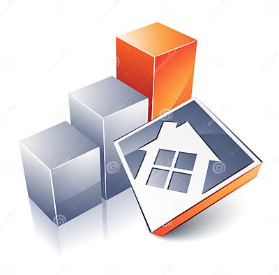 House and graph stock vector. Illustration of built, residential - 9916043