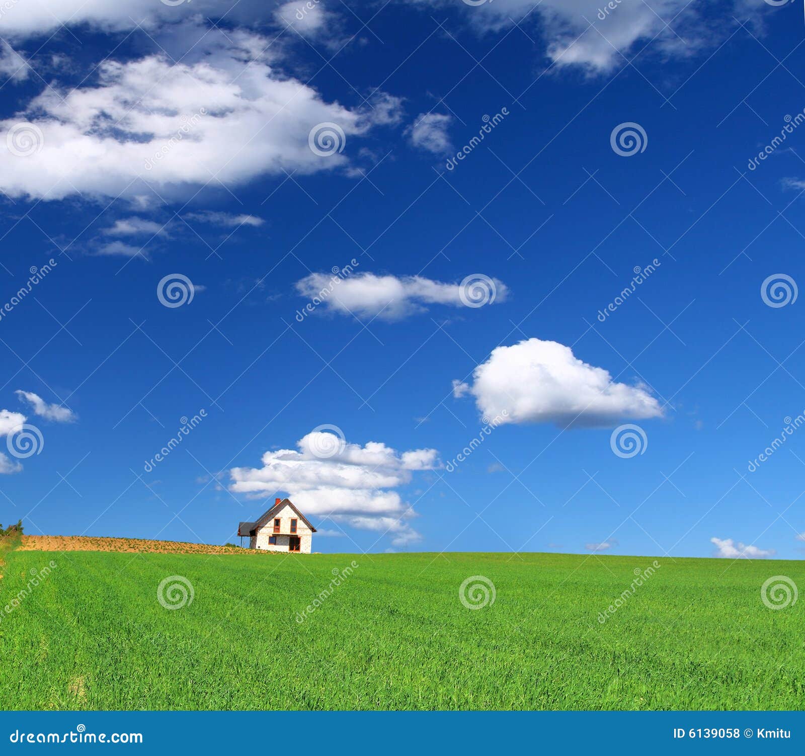 House in grass field stock photo. Image of country, calm - 6139058