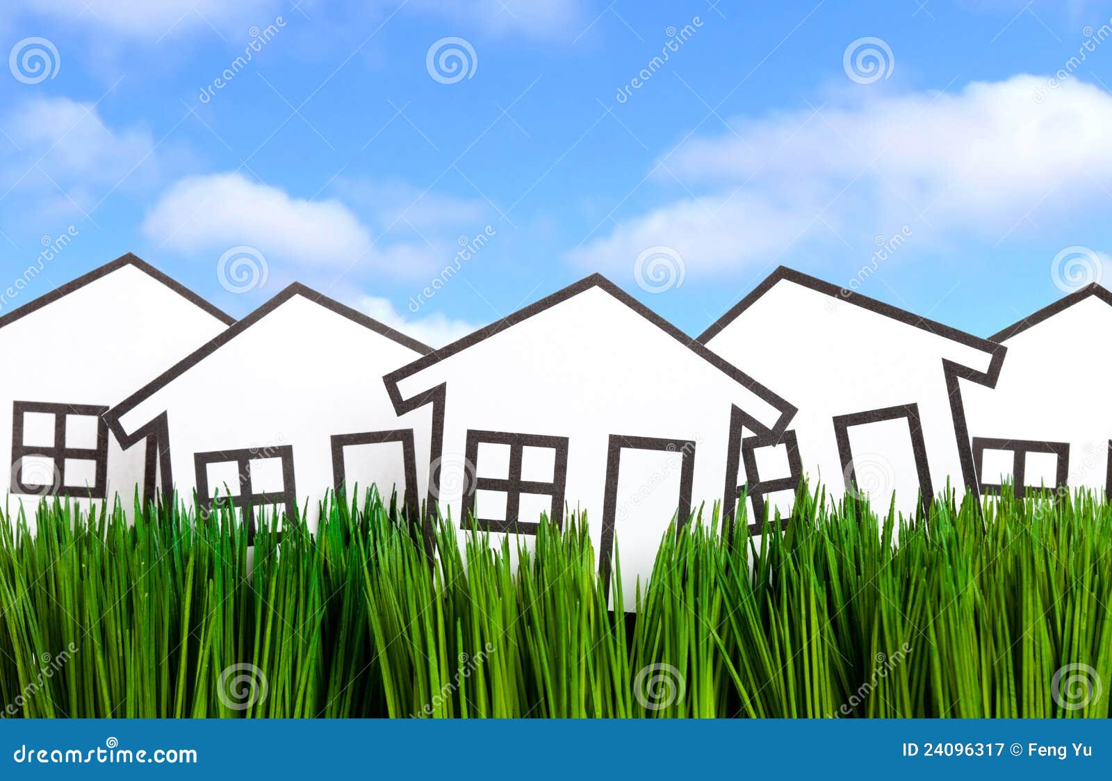 House and green grass stock image. Image of ideas, plant - 24096317