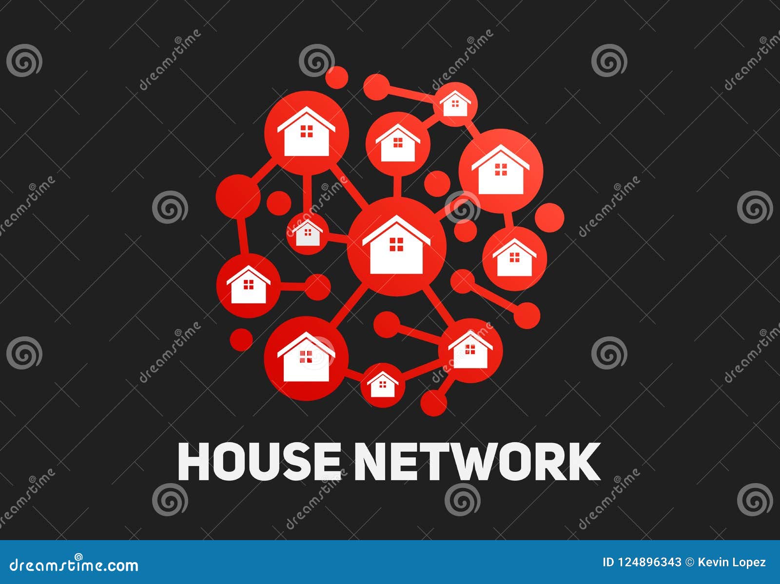 House Group Network Technology Connection Vector Stock Vector ...
