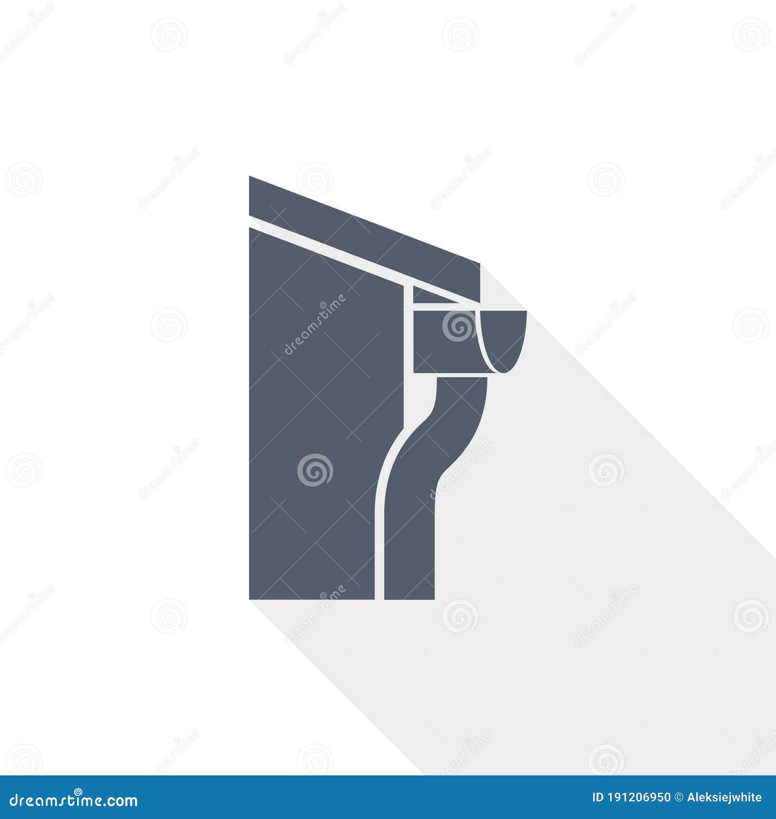 House With Gutter Roof With Rain Puddle Cartoon Illustration Isolated ...