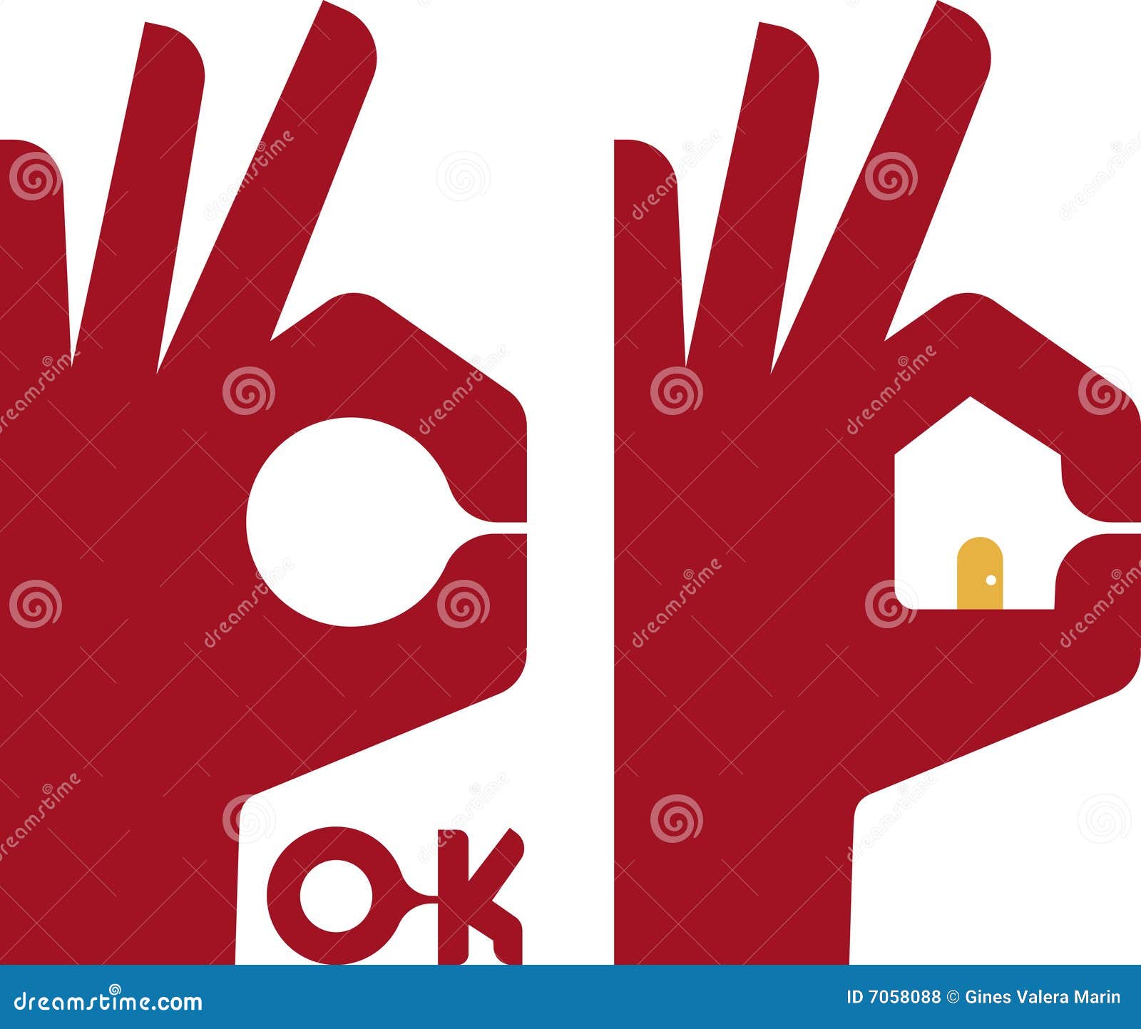 House hand stock vector. Illustration of approval, thumb - 7058088