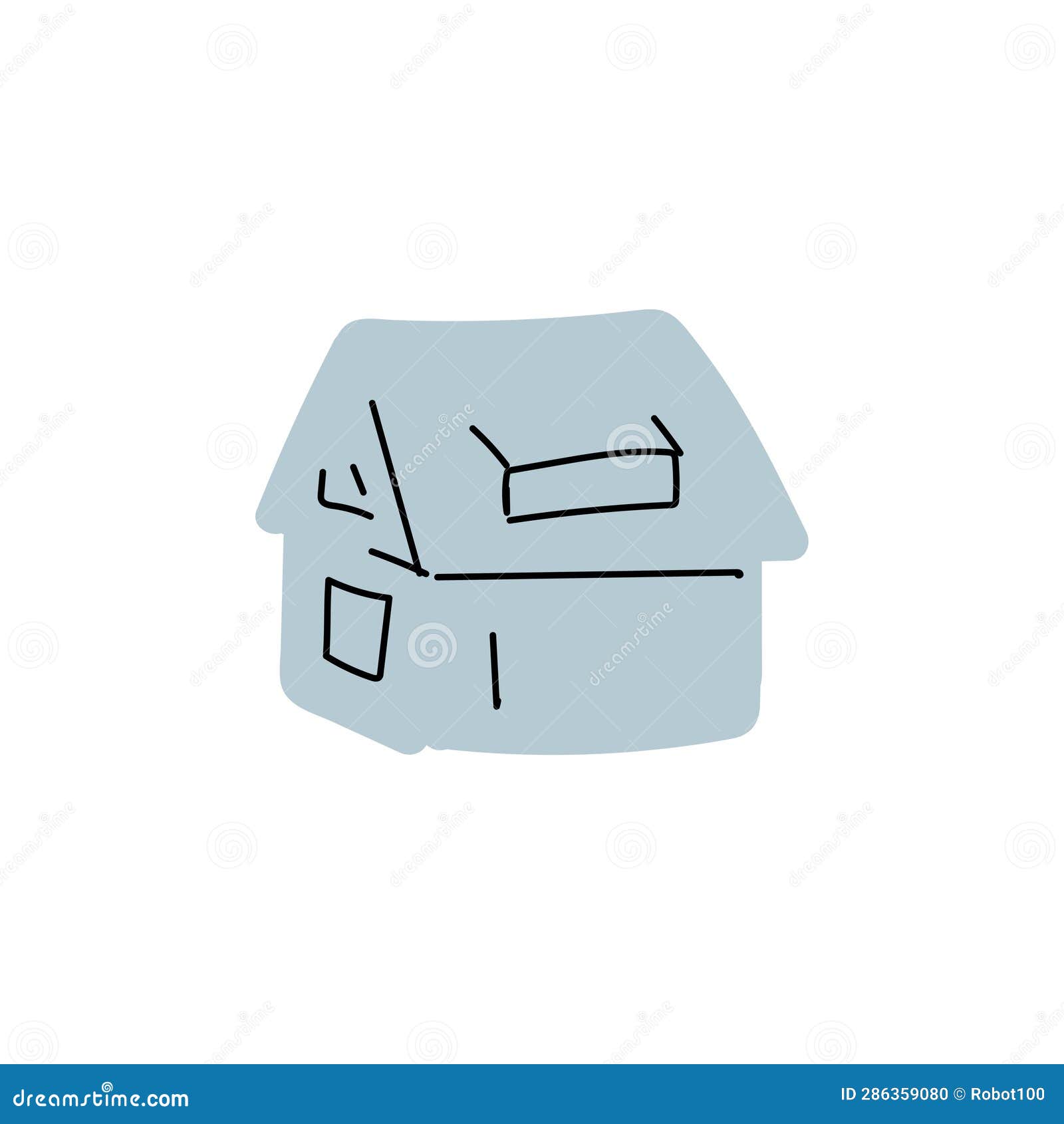 House Hand Drawing Simple Shape. Vector Illustration Stock Vector ...