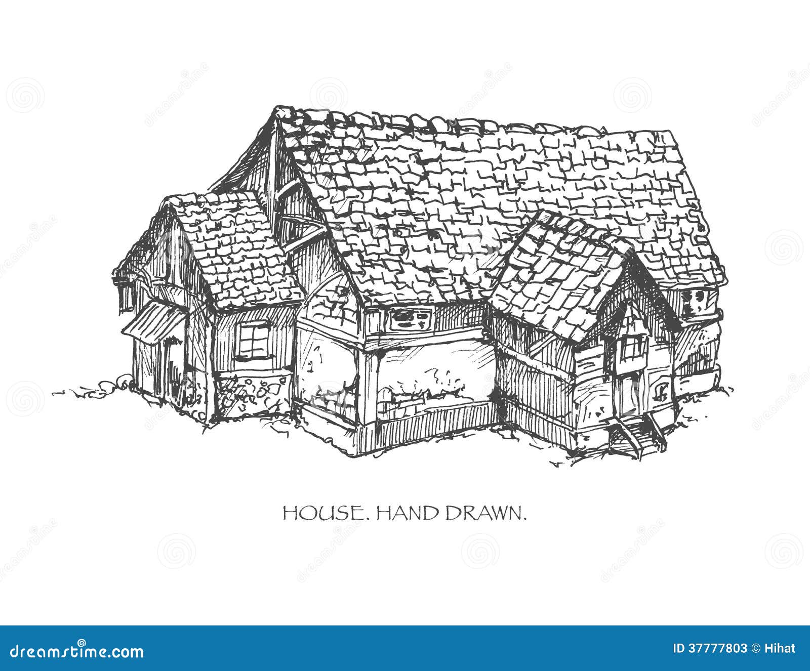 House. Hand Drawn Sketch Illustration. Vector Eps8 Stock Illustration ...