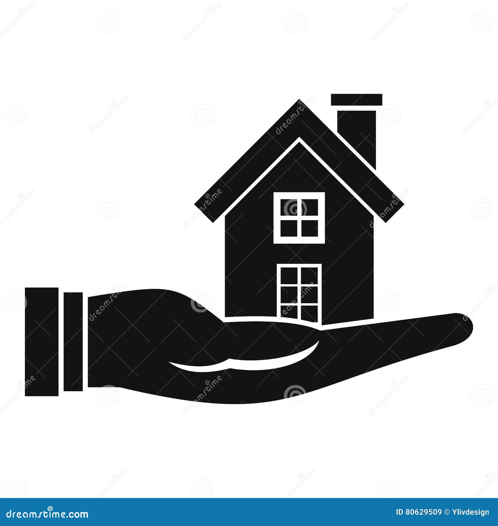 House in Hand Icon, Simple Style Stock Vector - Illustration of ...