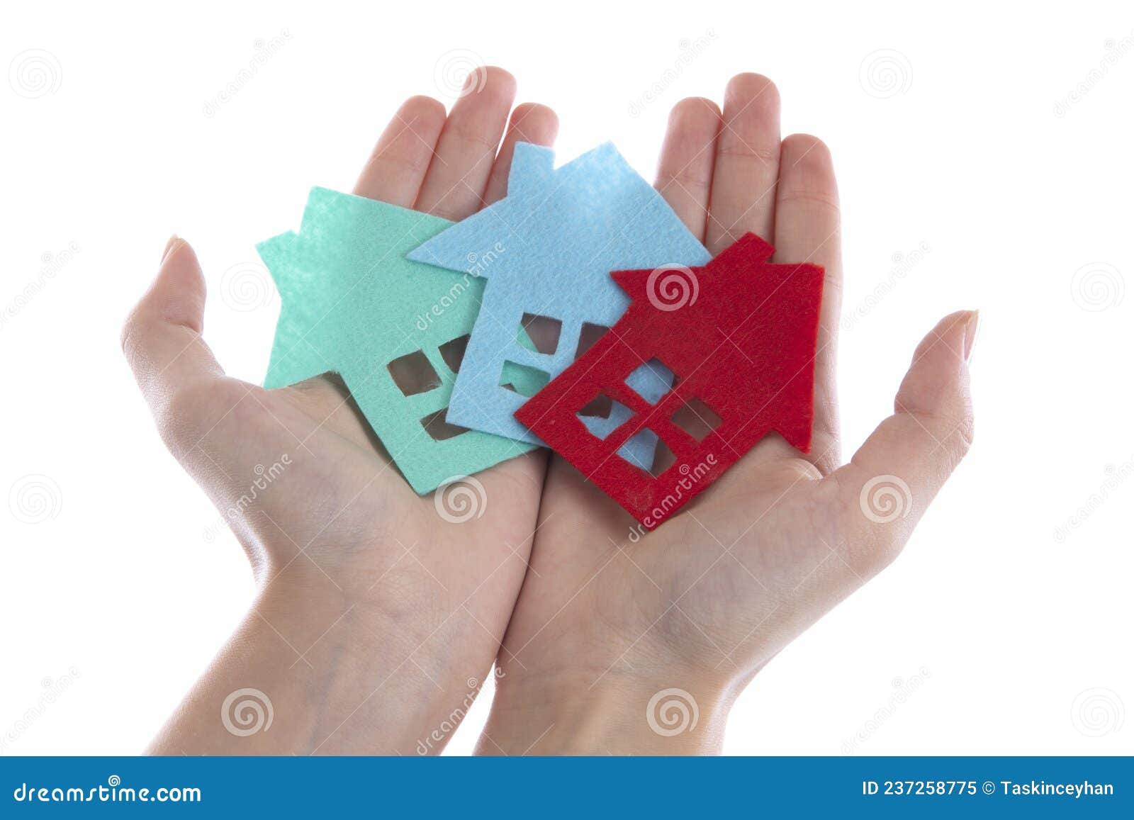 House in the Hand, Isolated on White Stock Image - Image of estate ...