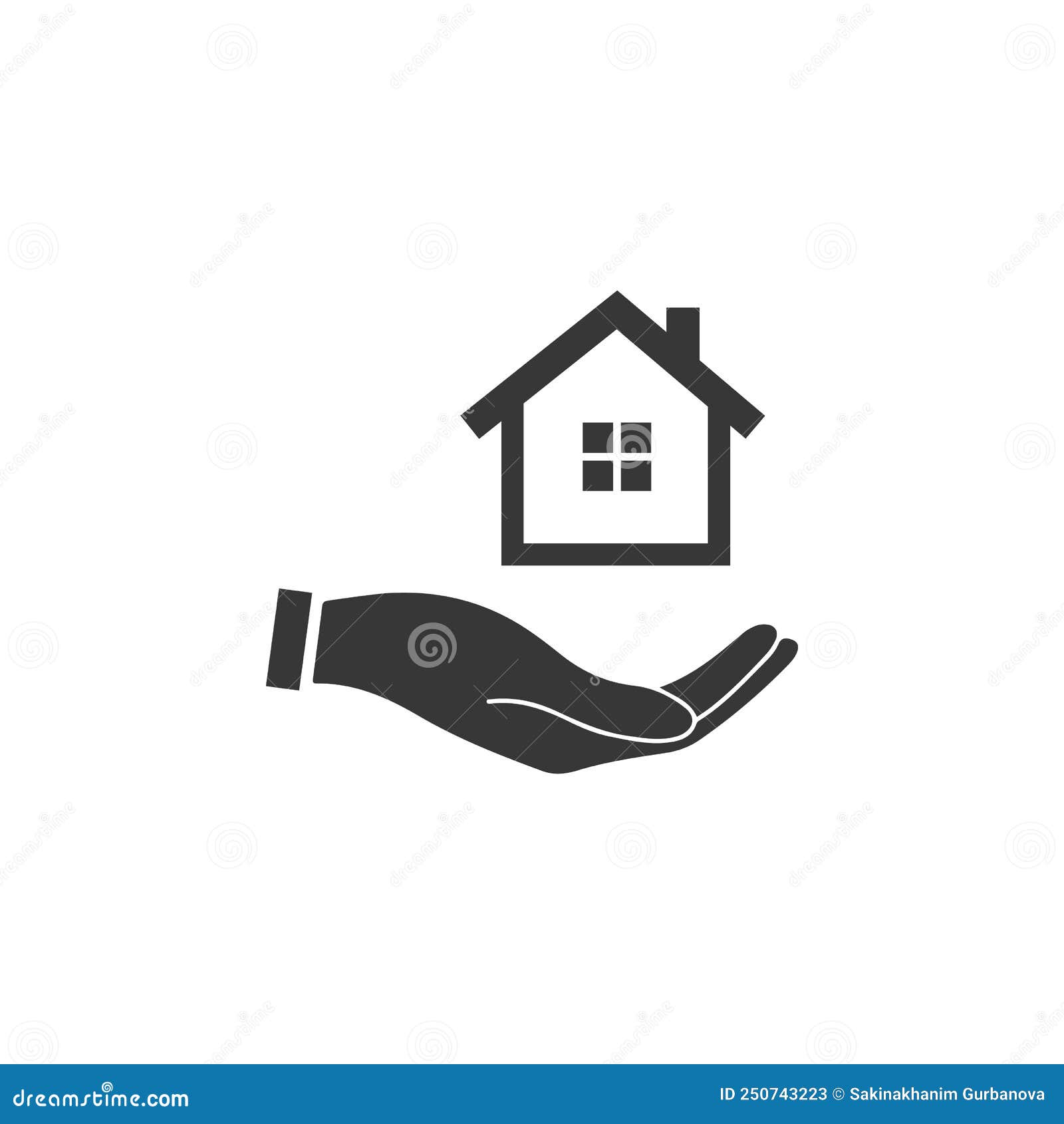 House in hand. Vector stock illustration. Illustration of house - 250743223