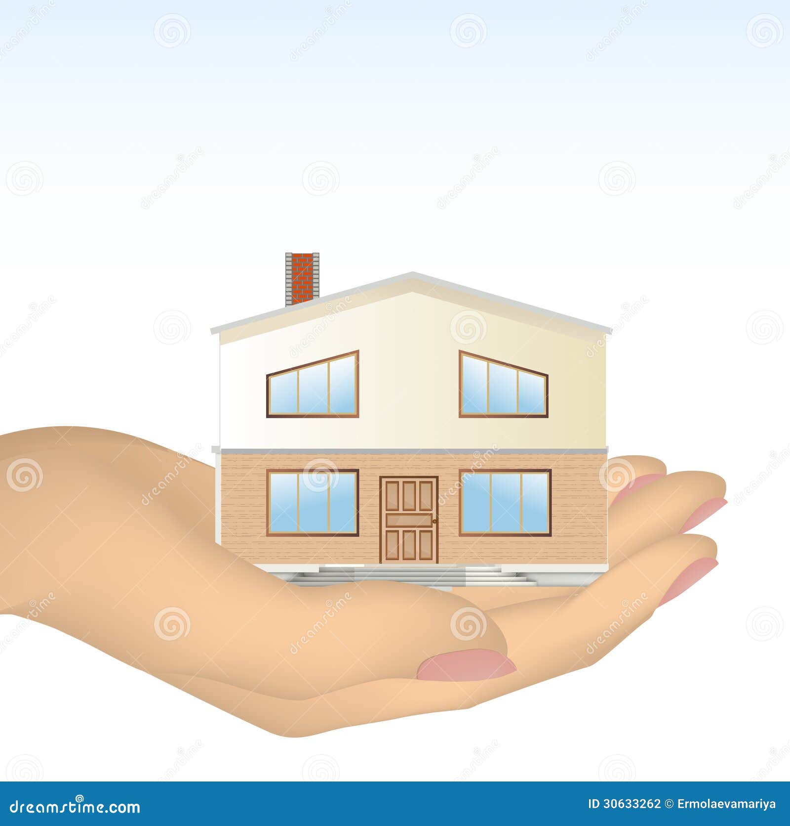 The house in hand. Vector stock vector. Illustration of conceptual ...