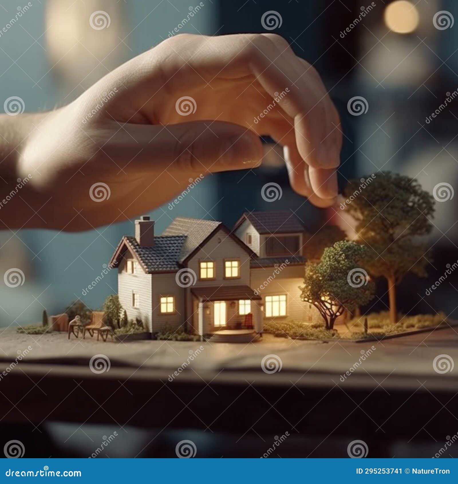 Concept House in Hand House in Hands Stock Illustration - Illustration ...