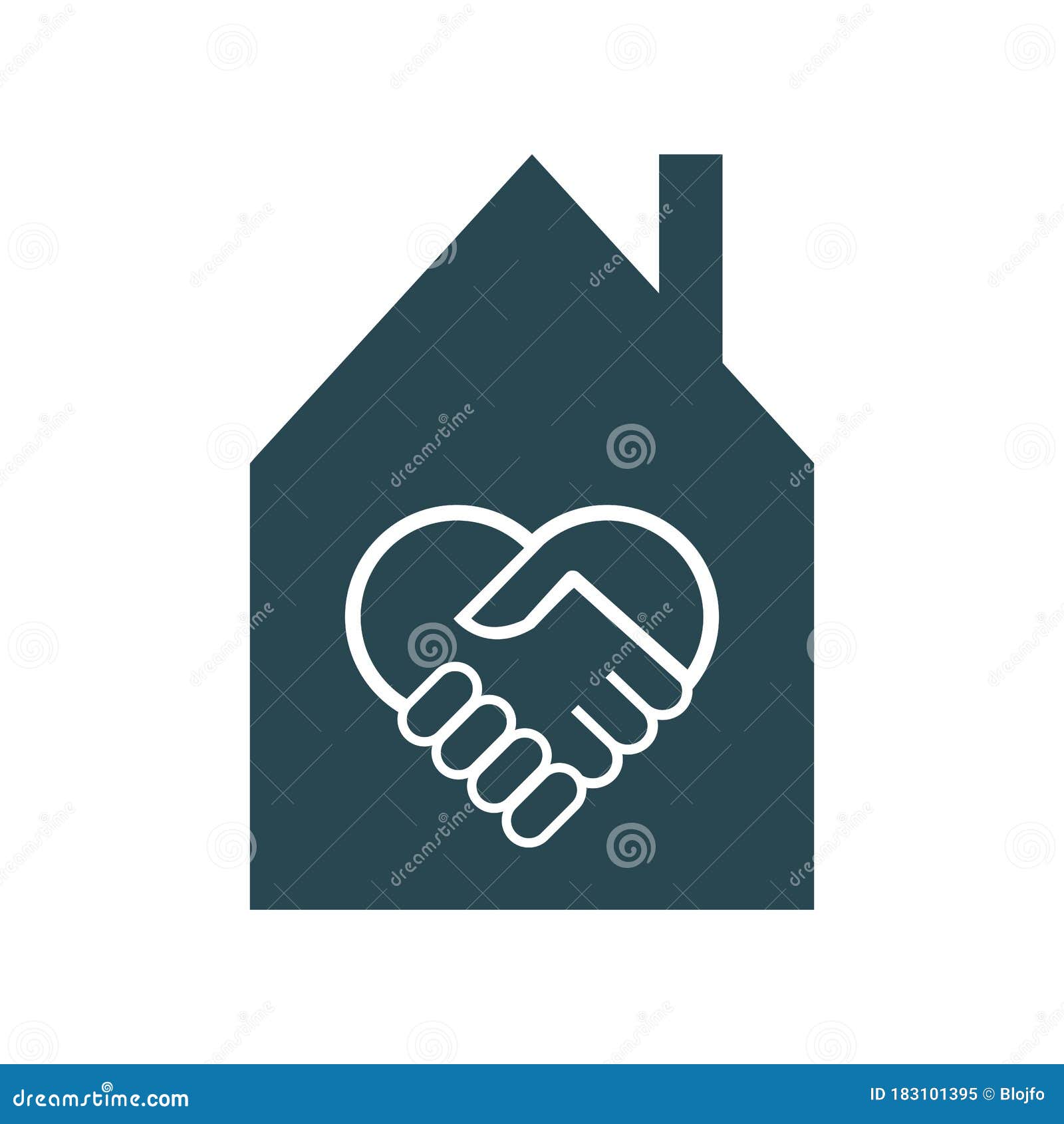 House with Handshake Symbol Stock Vector - Illustration of handshake ...