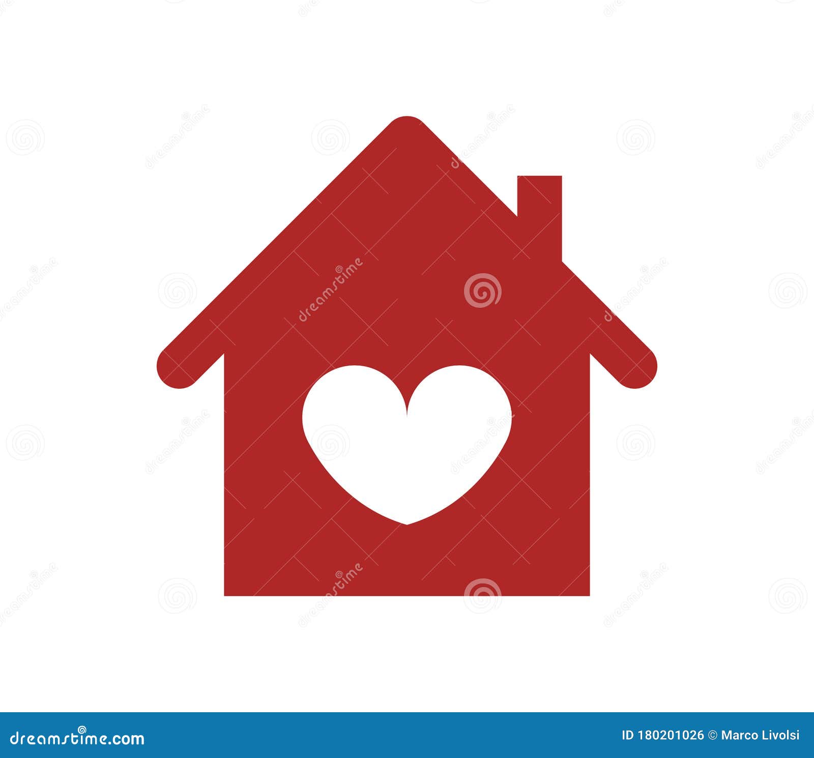 House Heart Icon Illustrated in Vector on White Background Stock ...