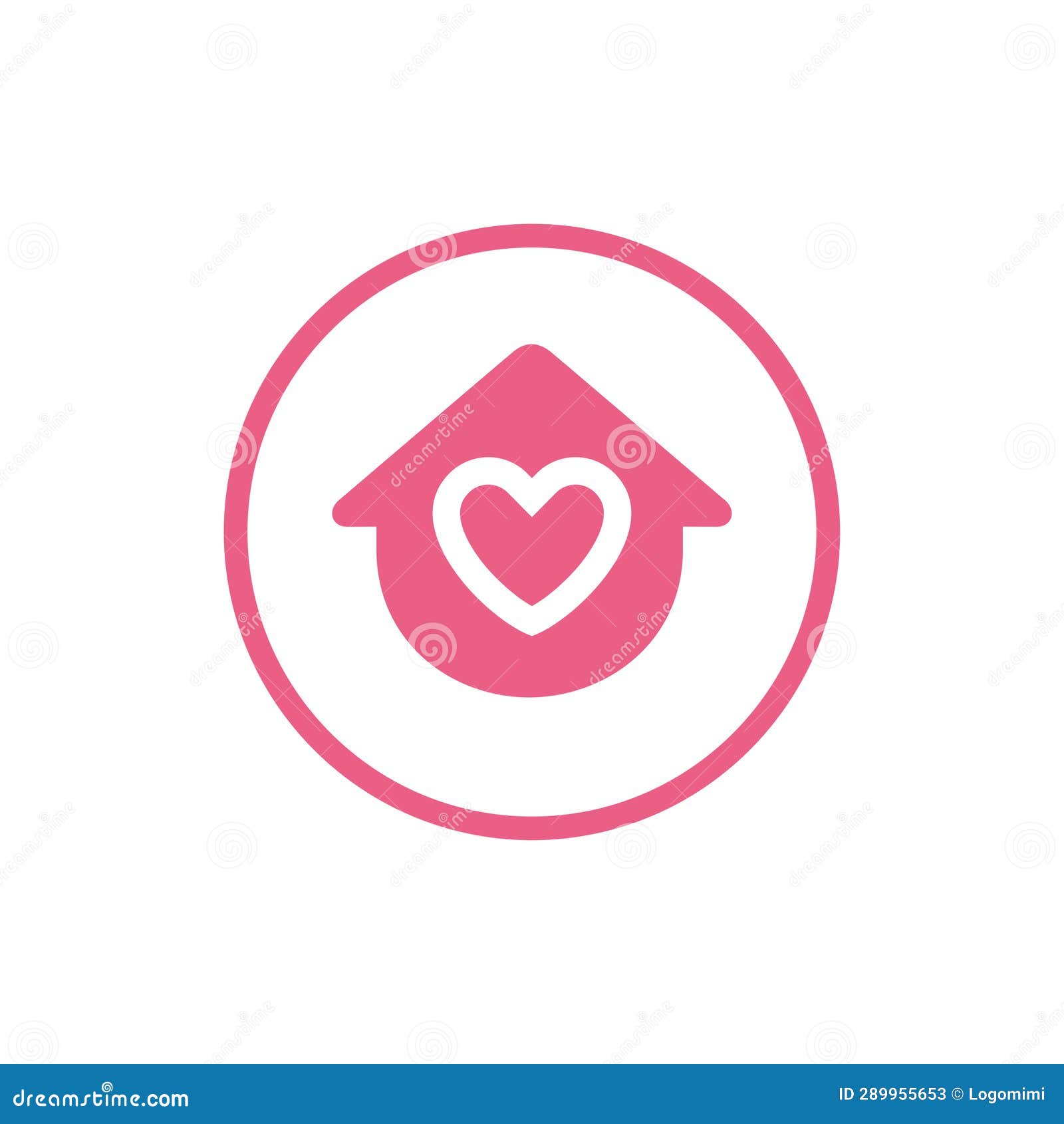 House with Heart Logo Design, Love Home Logo Icon Vector Stock Vector ...
