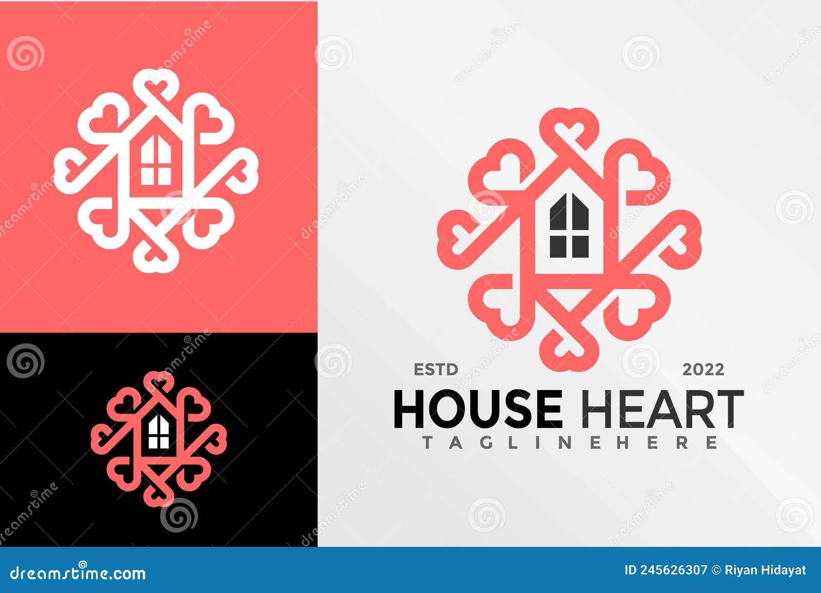 House Heart Logo Design Vector Illustration Template Stock Vector ...