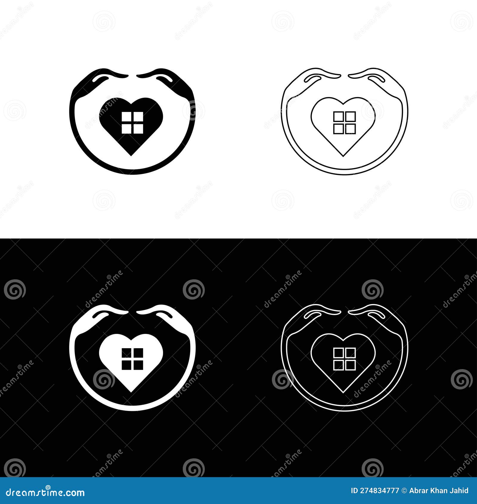 House with Heart Shape and House Icon. Vector Stock Vector ...