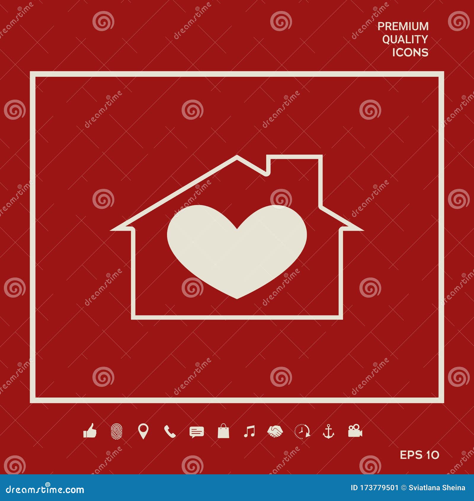 House with Heart Symbol. Graphic Elements for Your Design Stock Vector ...