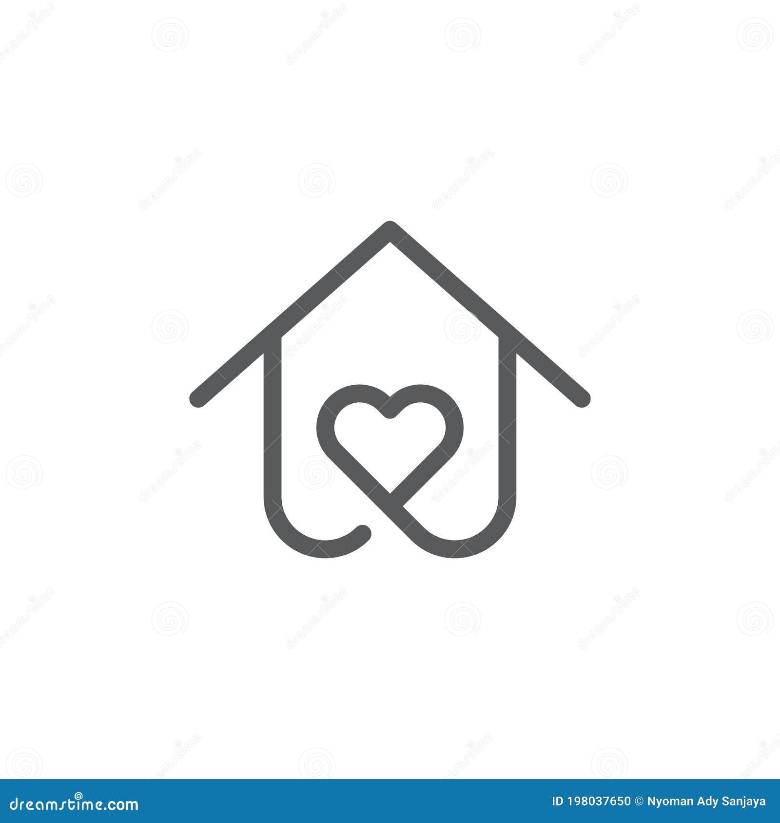 House with Heart Vector Icon Symbol Isolated on White Background Stock ...