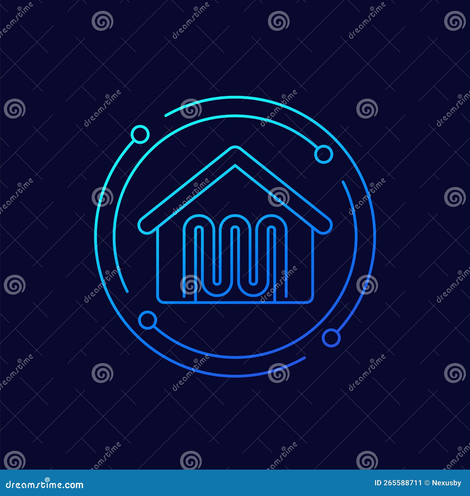House Heating Icon, Linear Vector Stock Vector - Illustration of warm ...