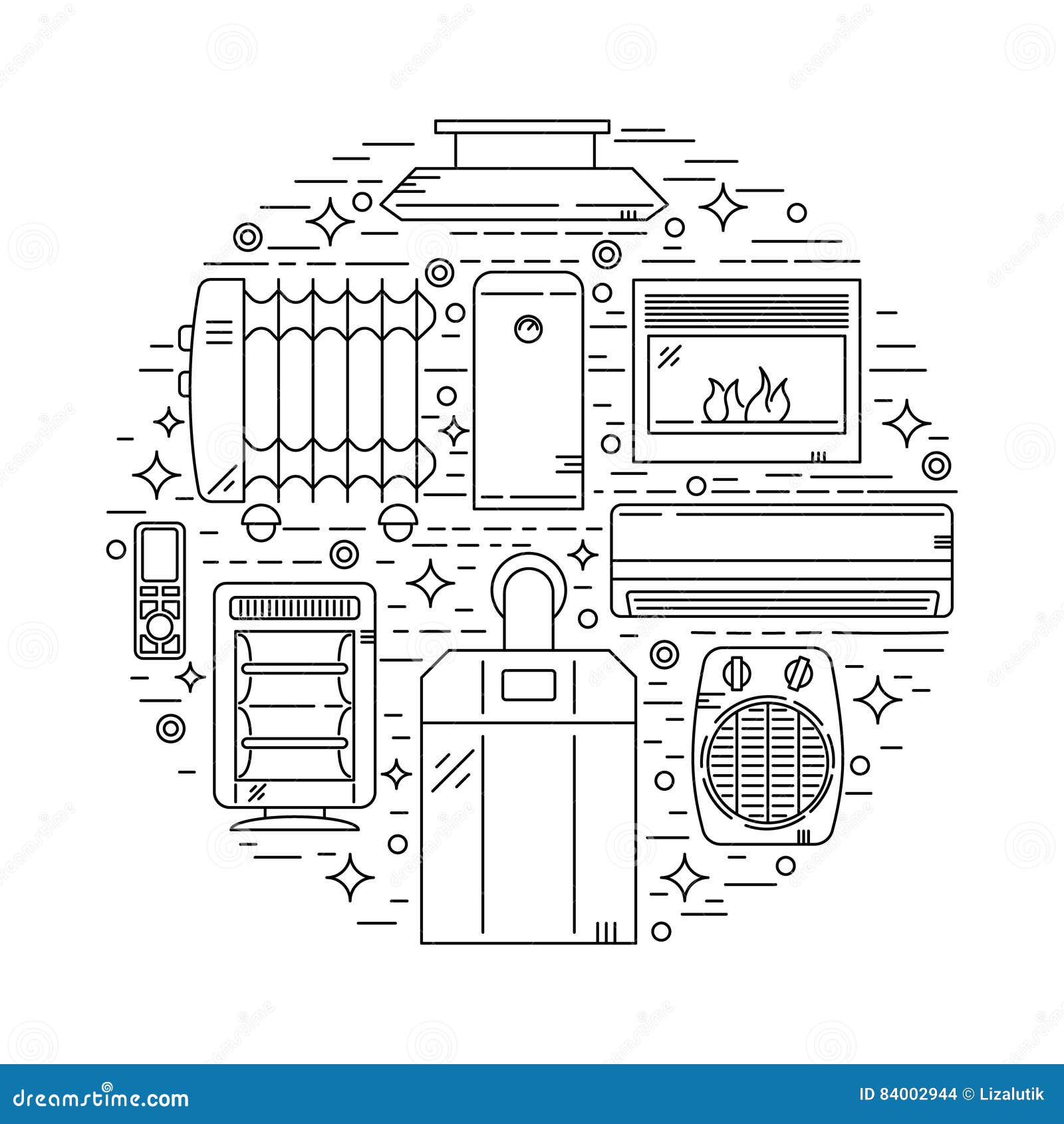 House Heating Vector Illustration Stock Vector - Illustration of flat ...