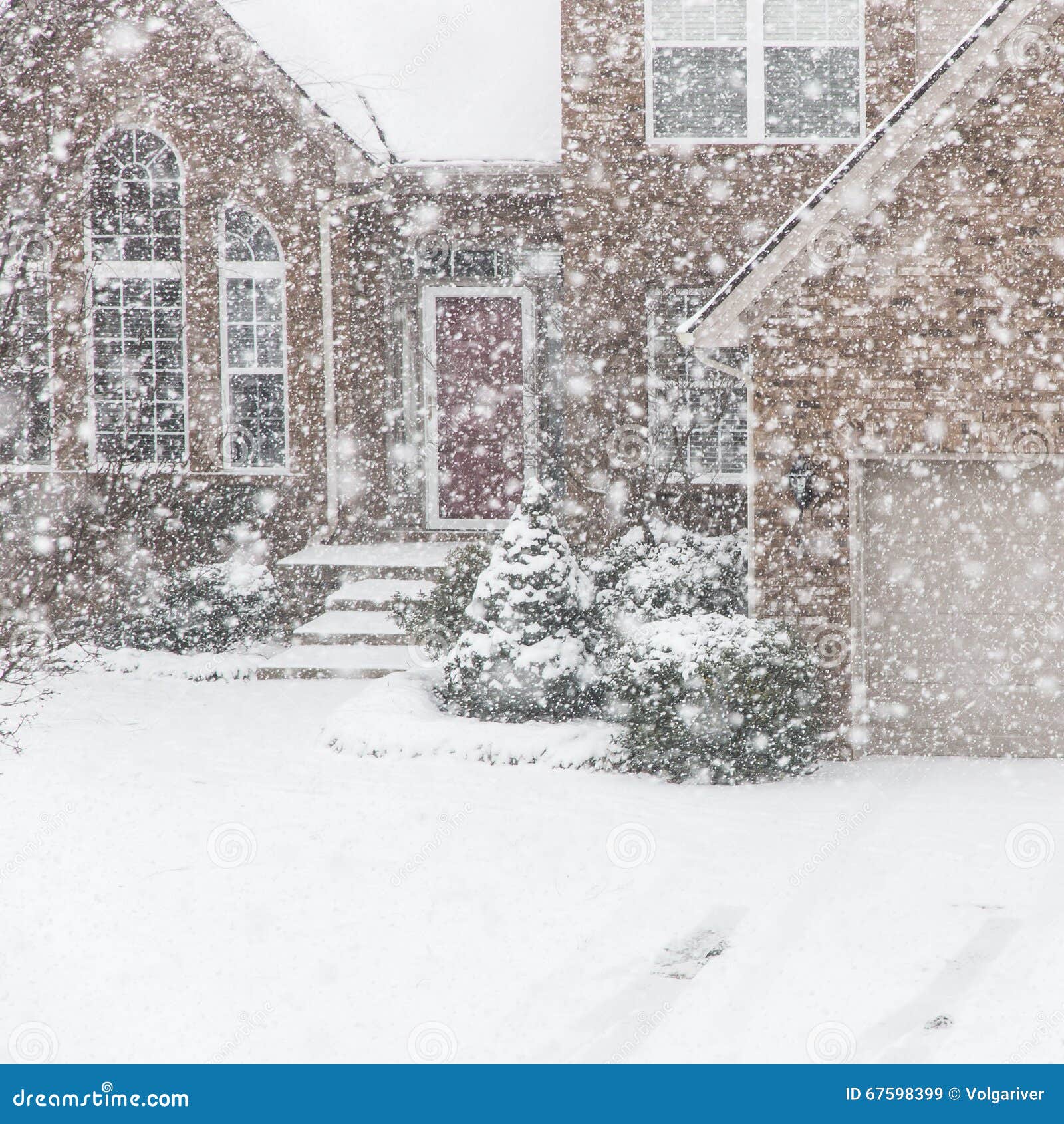 House in a heavy snowfall stock image. Image of scenery - 67598399