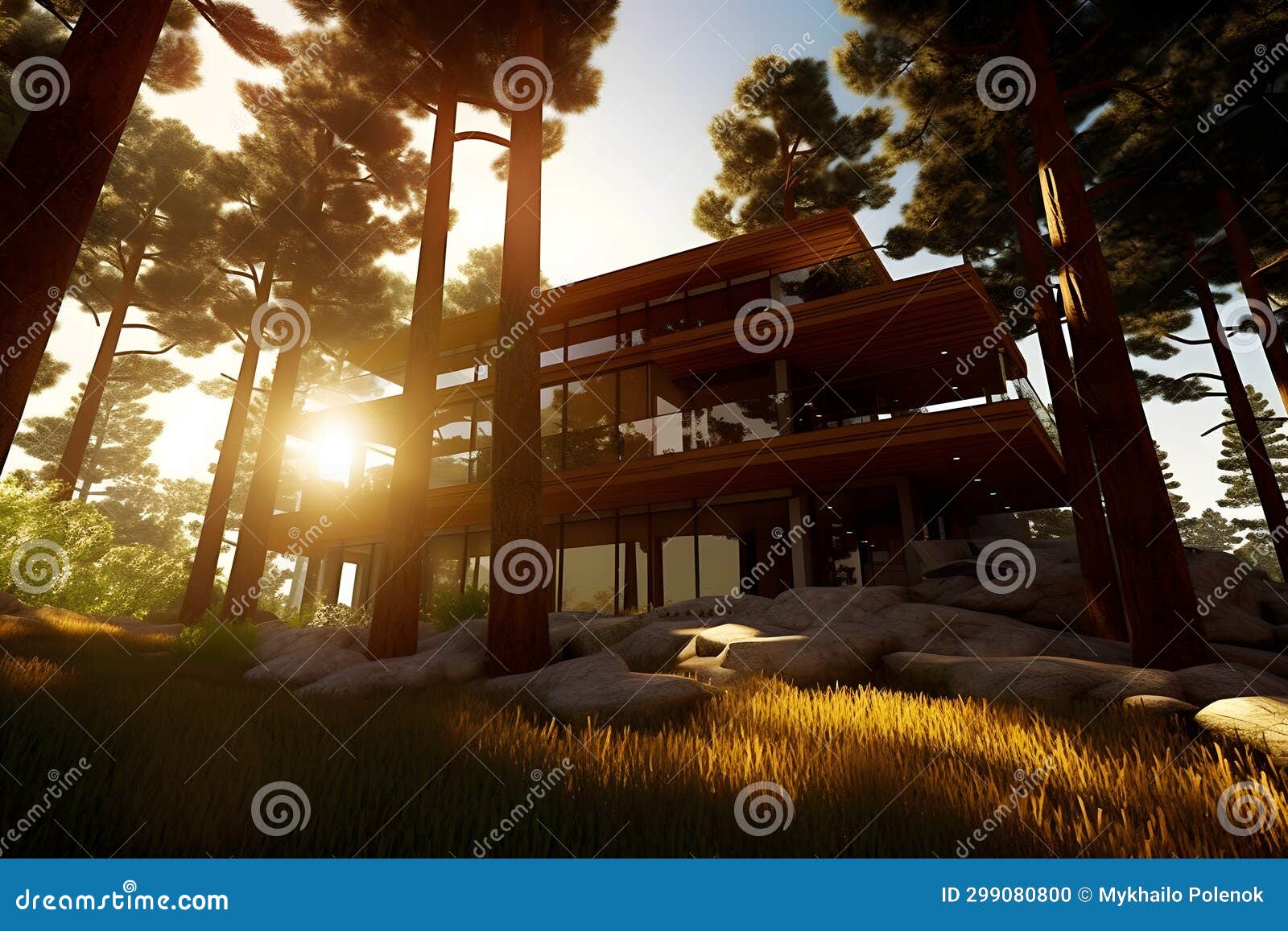 House in High-tech Style. Modern Architecture Stock Photo - Image of ...