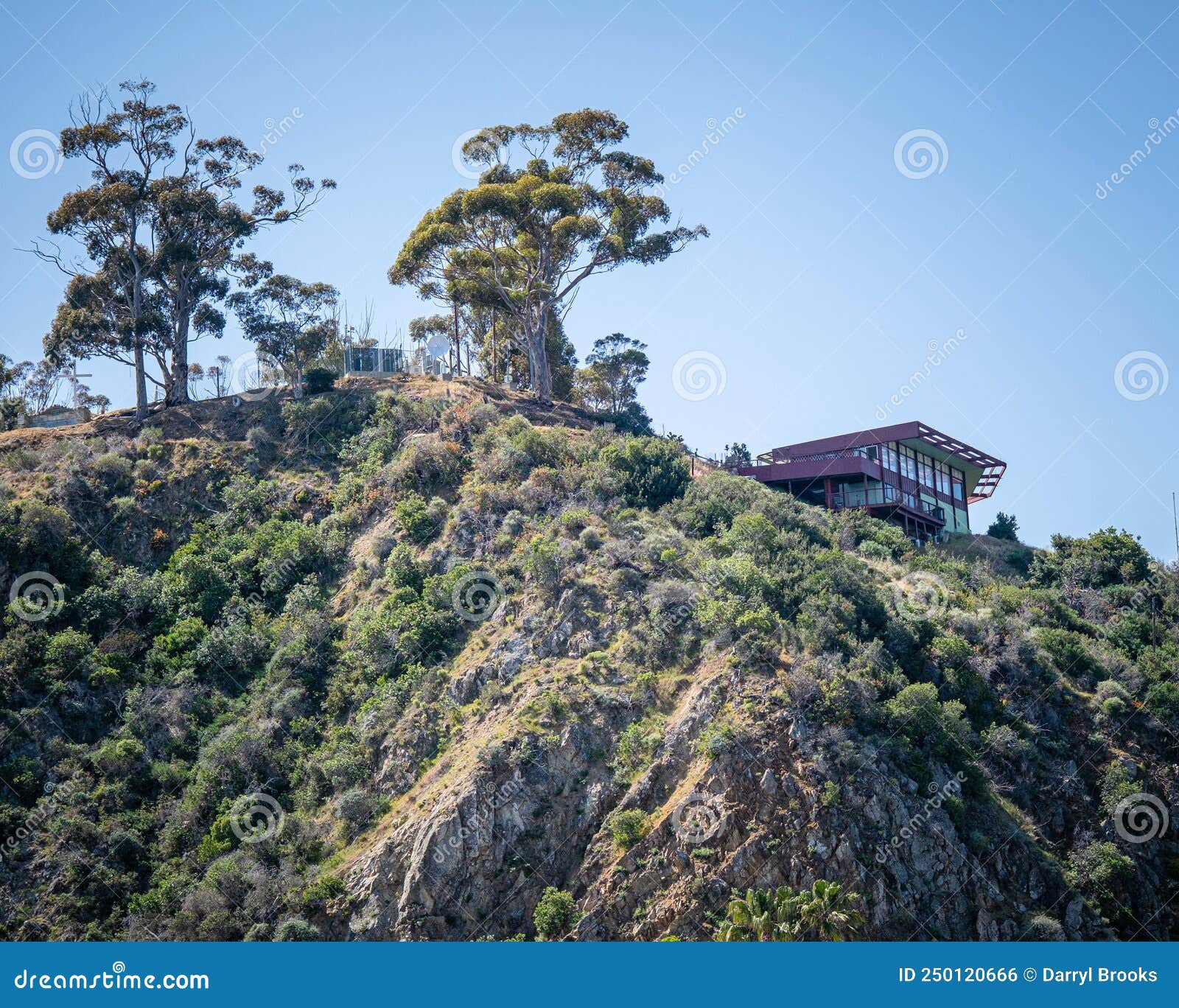 House on Hill Overlooking Avalon Stock Photo - Image of hill, structure ...