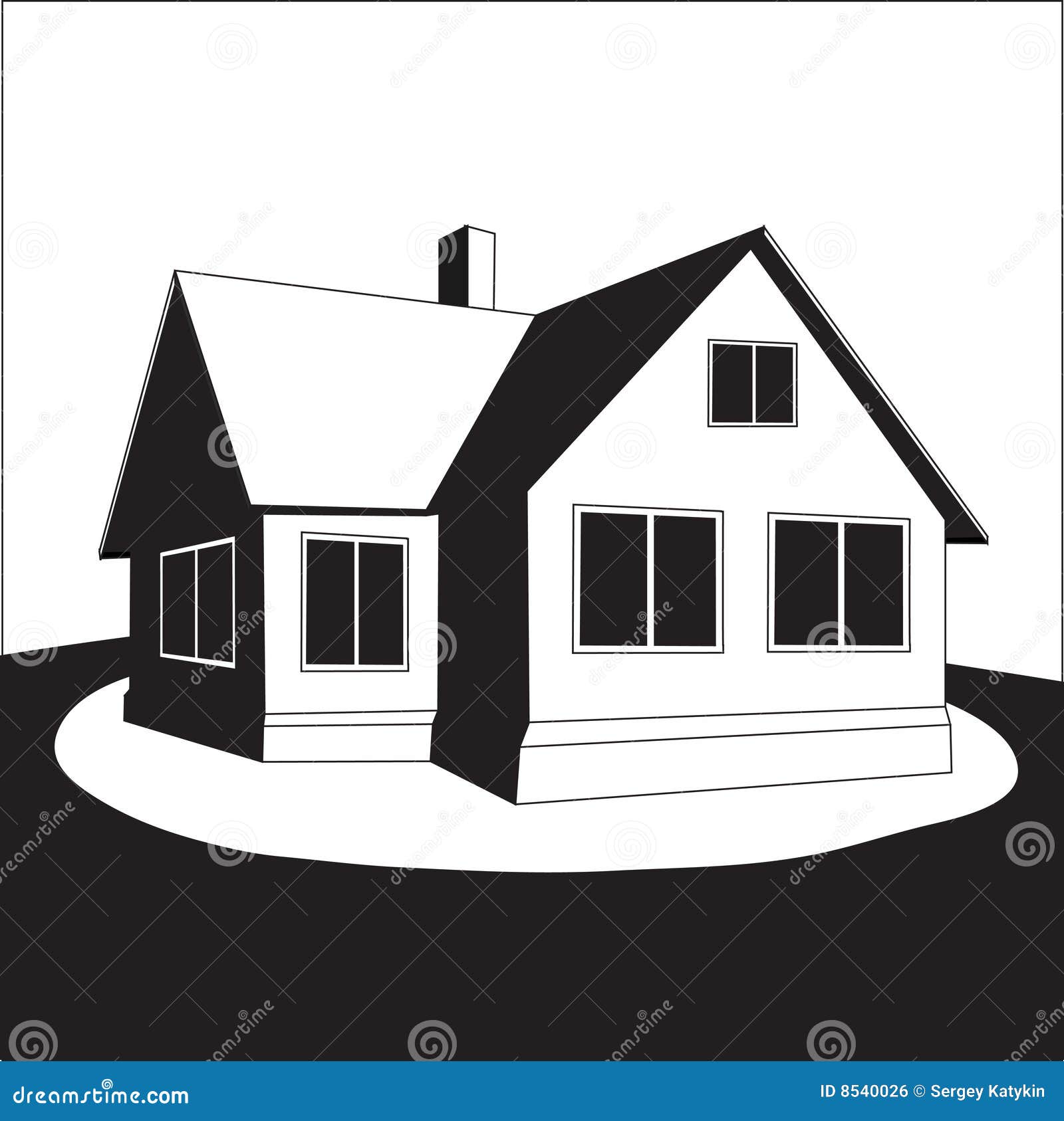 House on a hill. Vector. stock vector. Illustration of space - 8540026