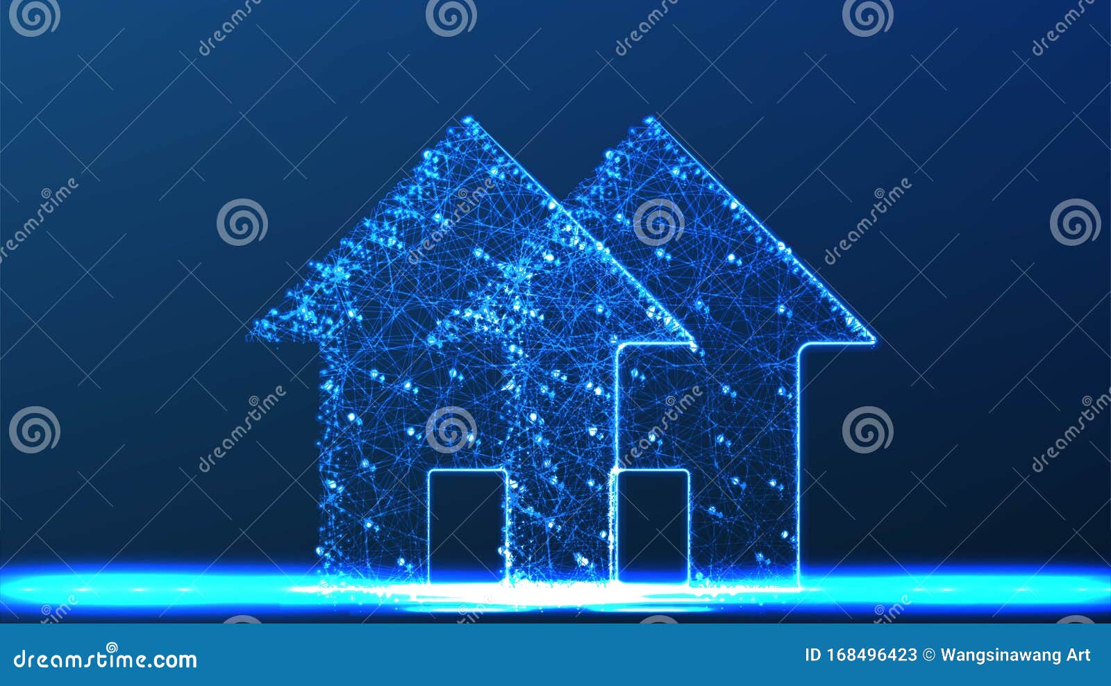 House, Home Building. Abstract Low Poly Wireframe Mesh Design Stock ...