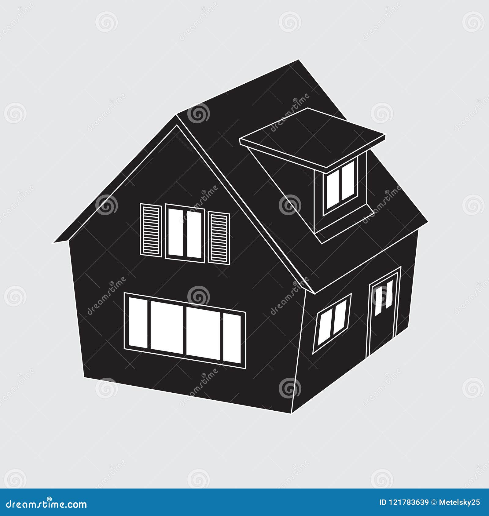 House or Home 3D Icon. Vector Illustration. Stock Vector - Illustration ...