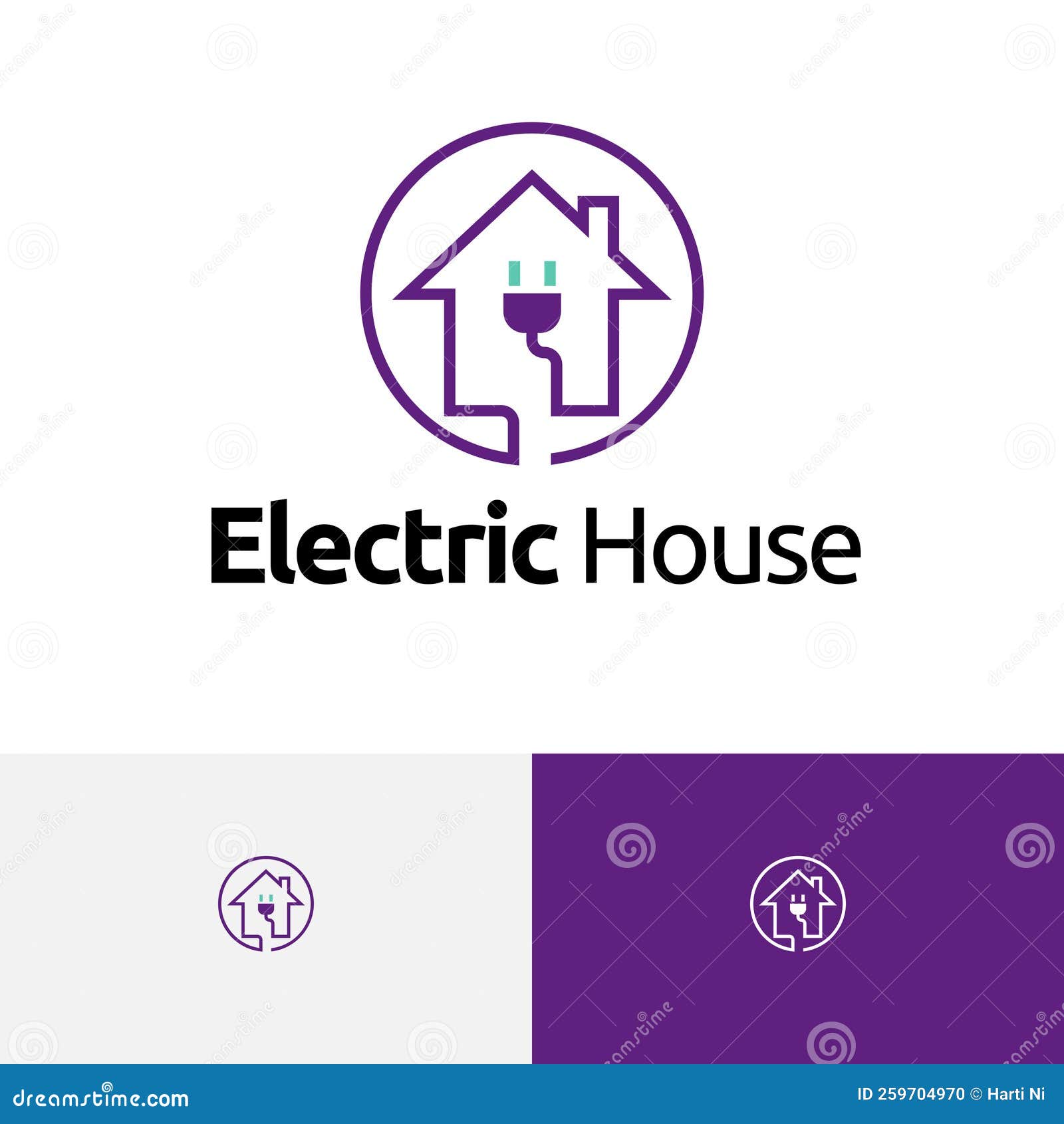 House Home Electric Voltage Circle Monoline Logo Stock Vector ...