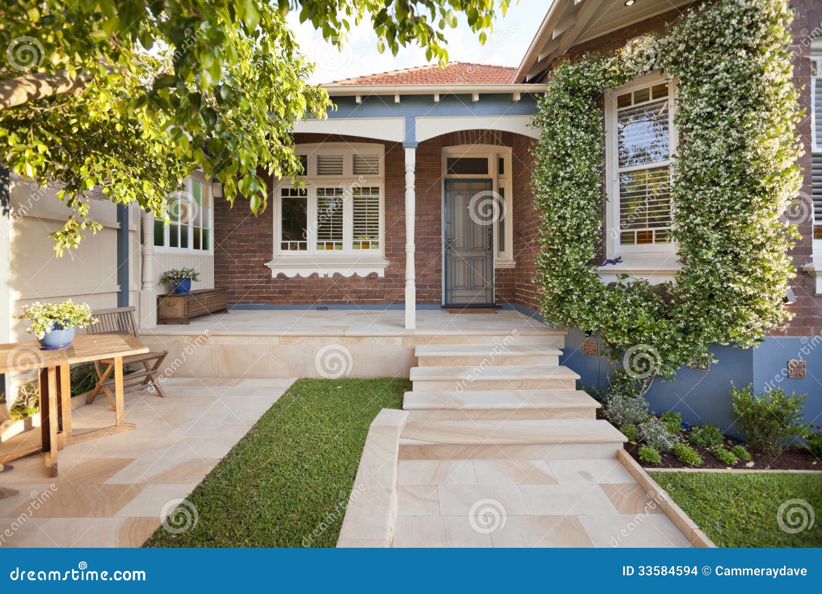 House Home Front Steps stock photo. Image of paint, freshly - 33584594
