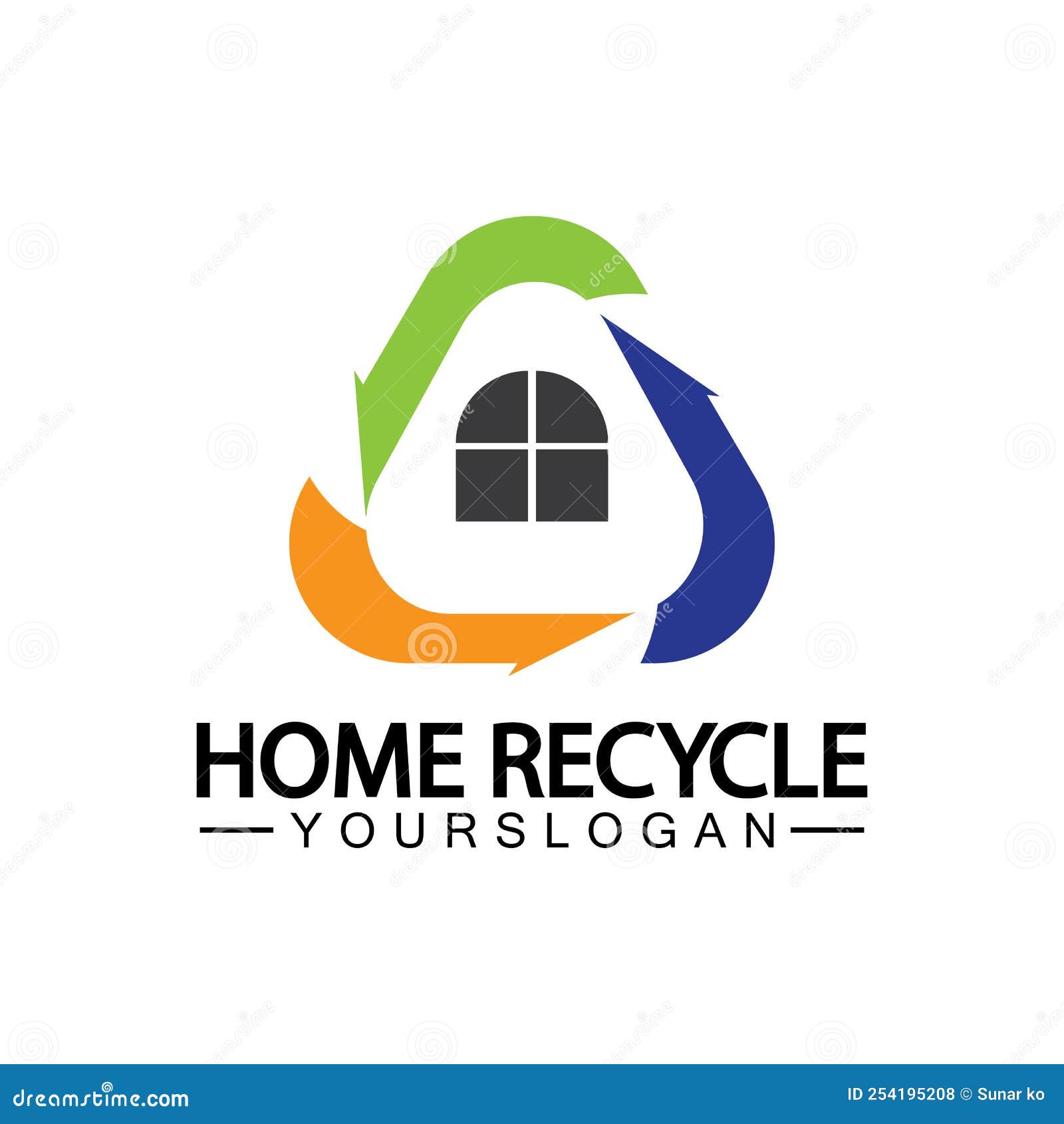 House Home Recycle Logo Icon Vector Illustration Design Stock Vector ...