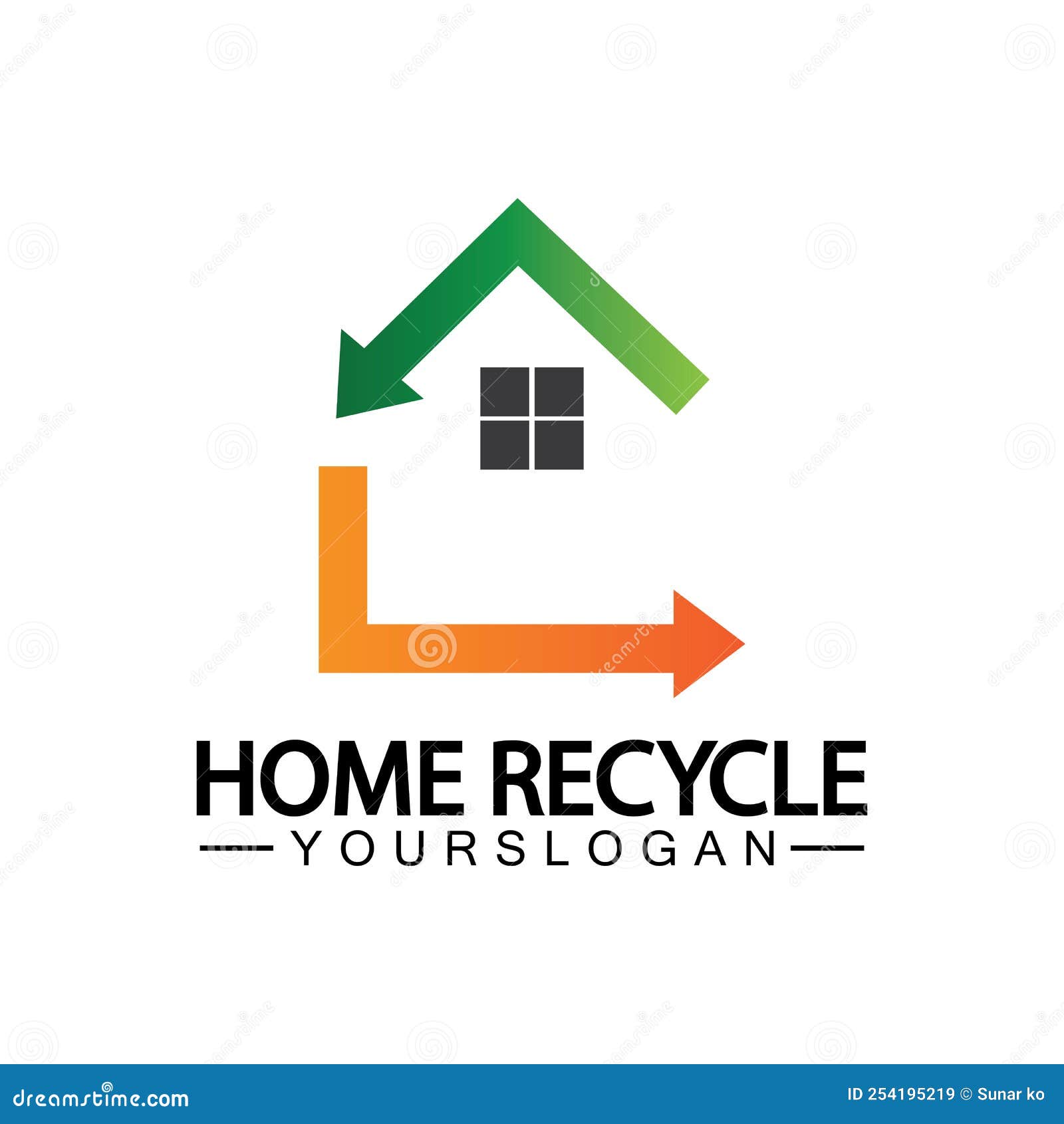 House Home Recycle Logo Icon Vector Illustration Design Stock Vector ...