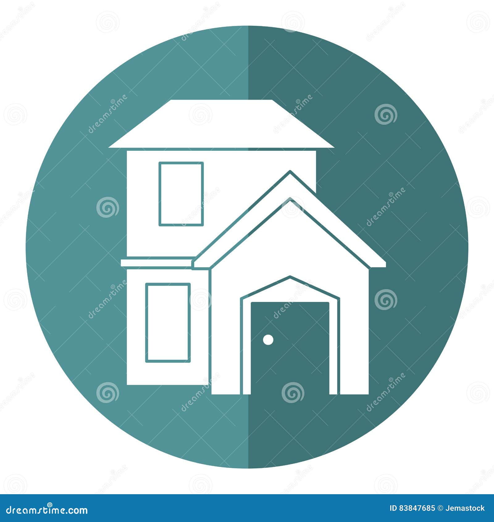 House Home Residential Style Modern Shadow Stock Vector - Illustration ...